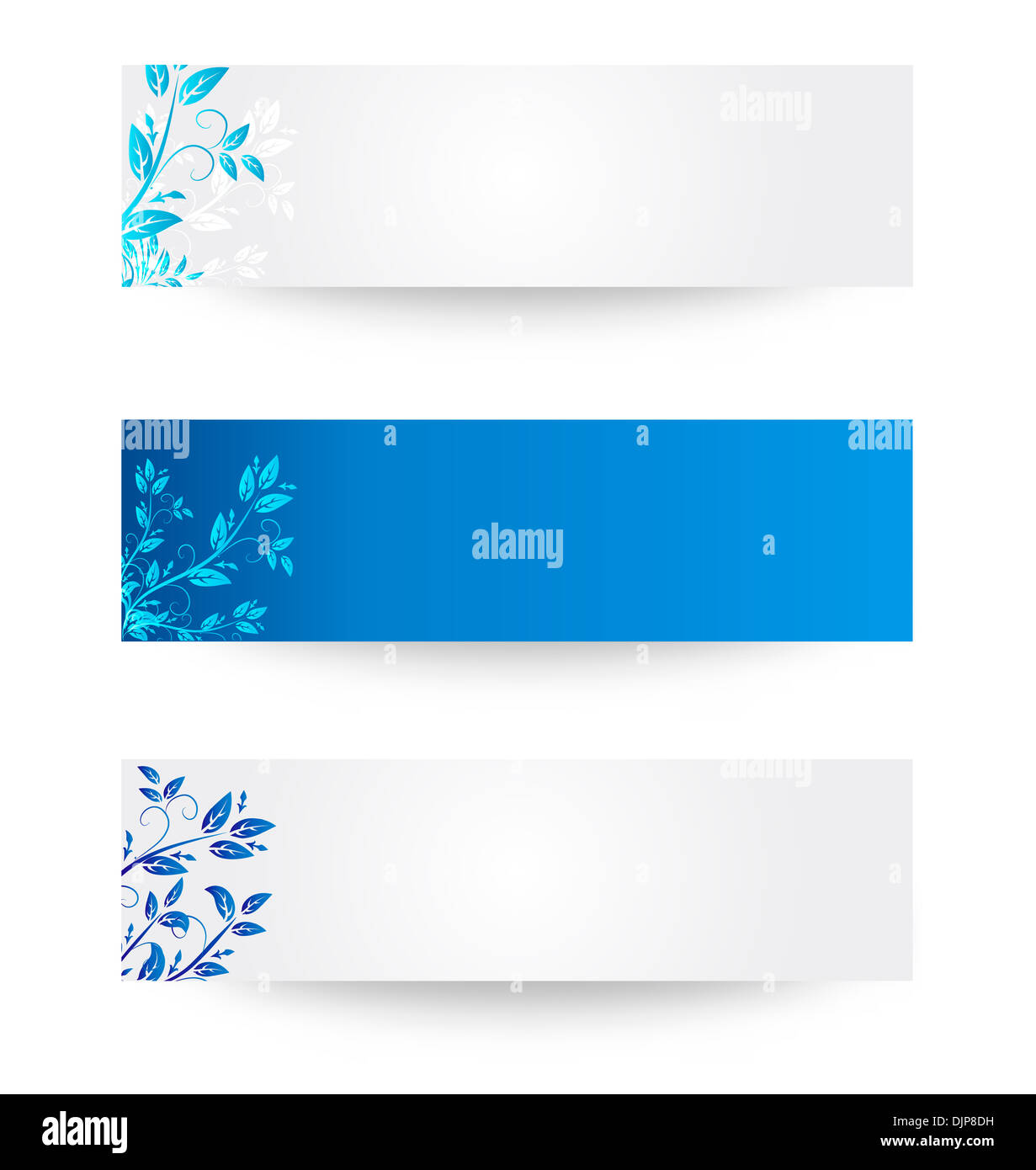 Vector illustration of banner with leaves Stock Photo - Alamy