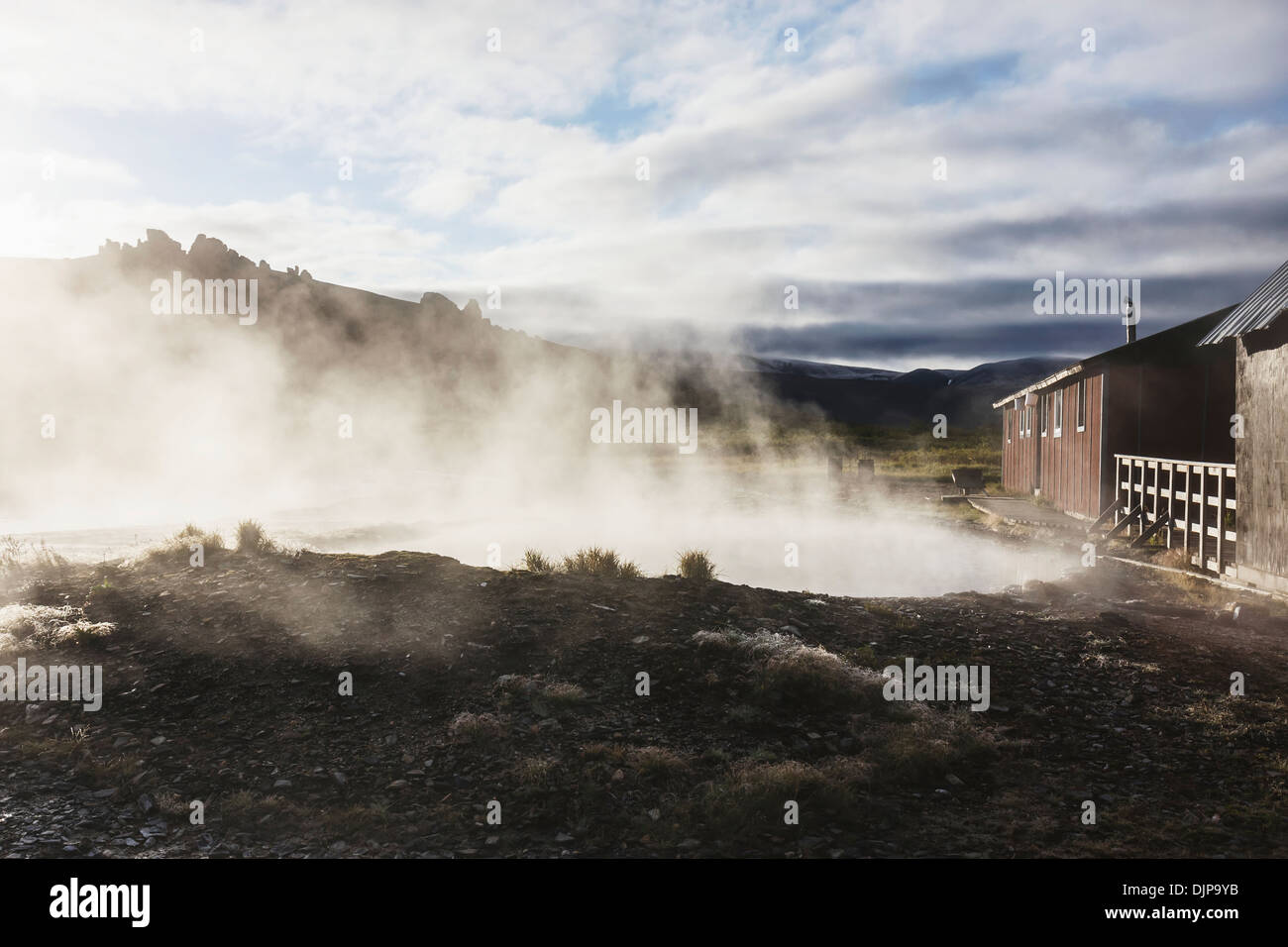 Morning Fog At The Bathhouse And Public Shelter At Serpentine Hot ...