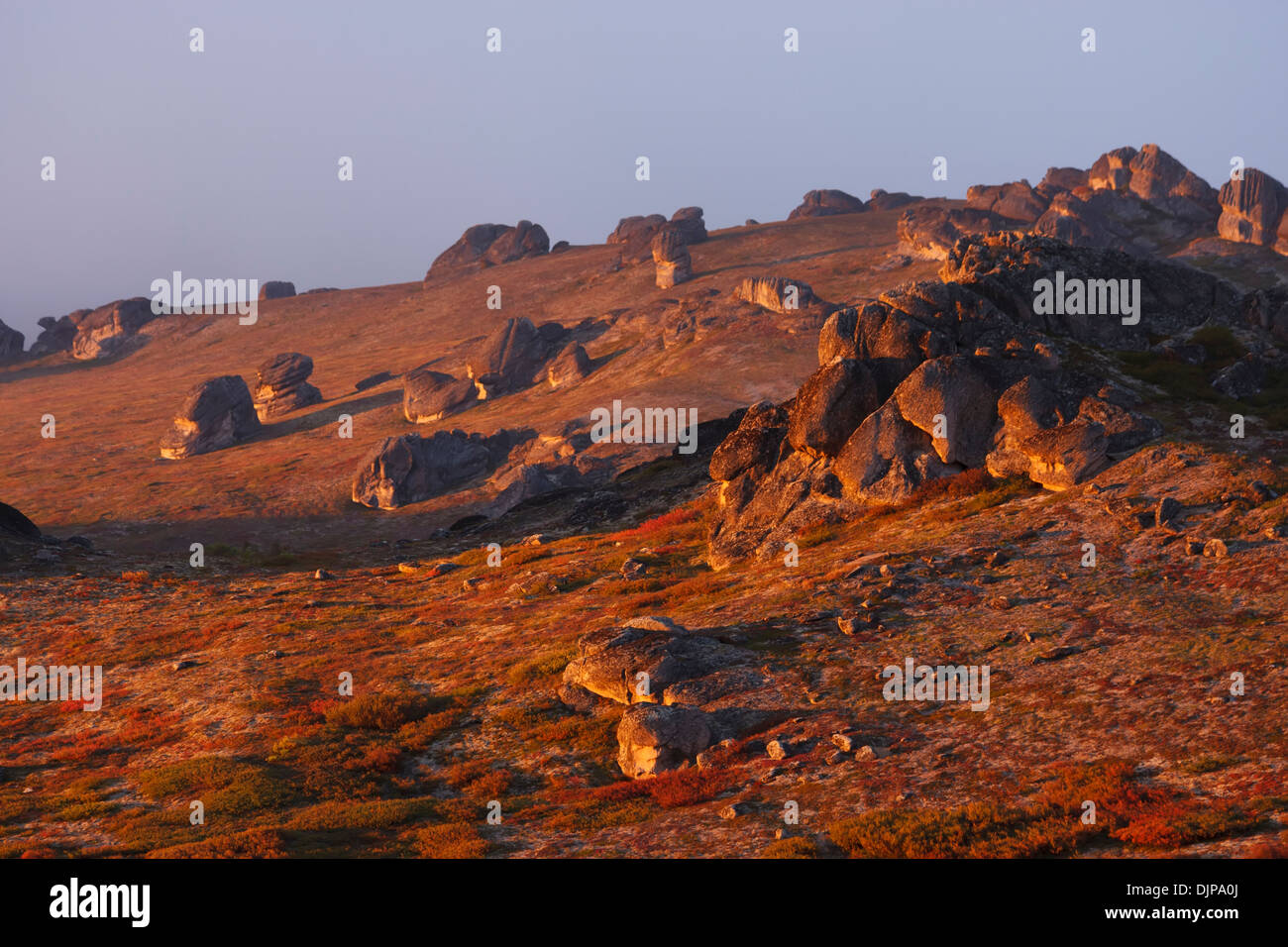 Fall Color On The Tundra With A Unique Geologic Feature Known As A ...