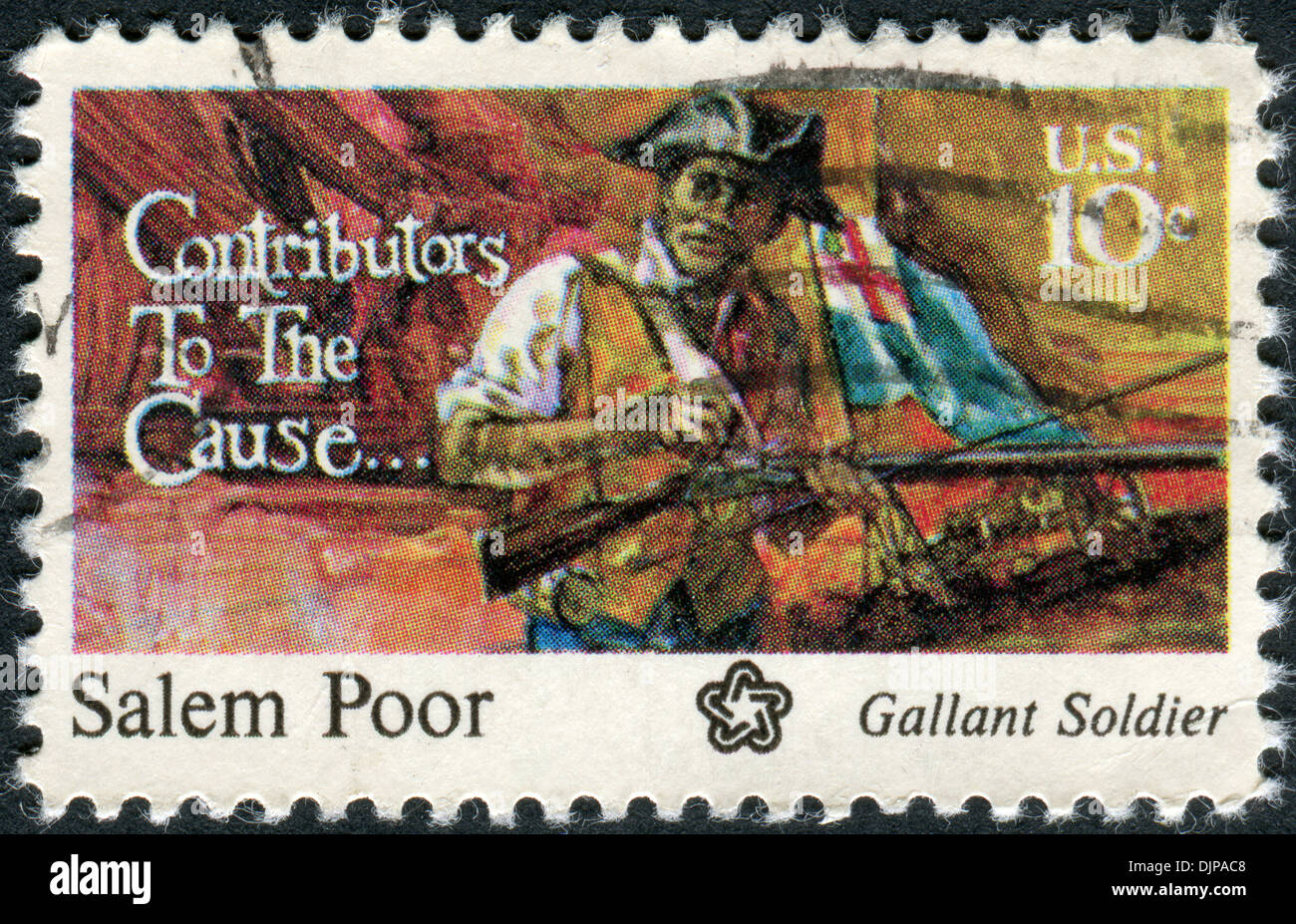 A postage stamp printed in the USA, dedicated to the American ...