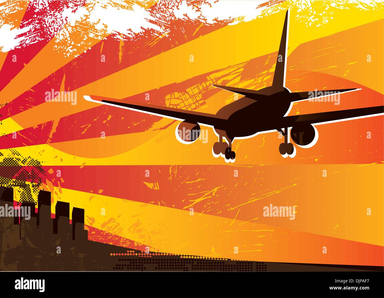 Approaching airplane Stock Vector Images - Alamy