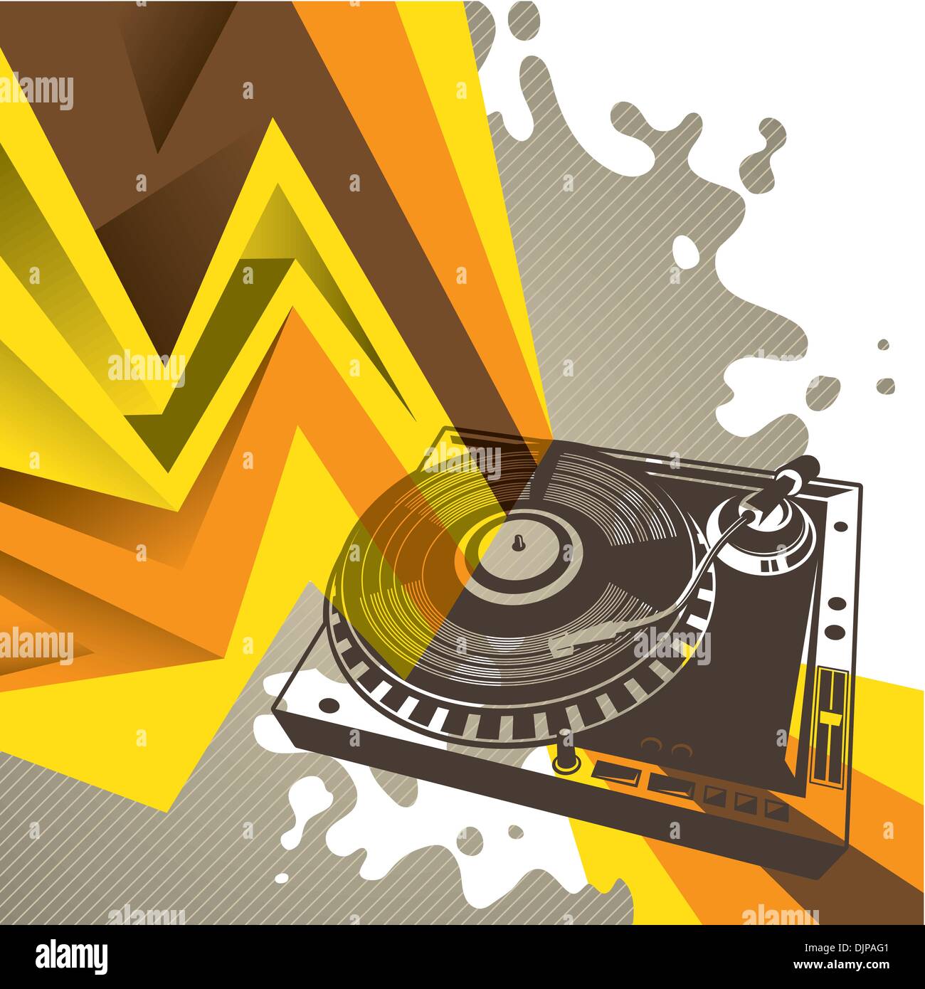 Artistic background with stylized turntable Stock Vector Image & Art ...