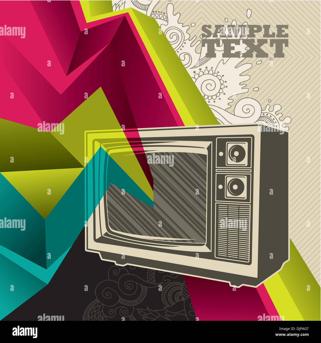 Artistic banner with retro tv Stock Vector Image & Art - Alamy