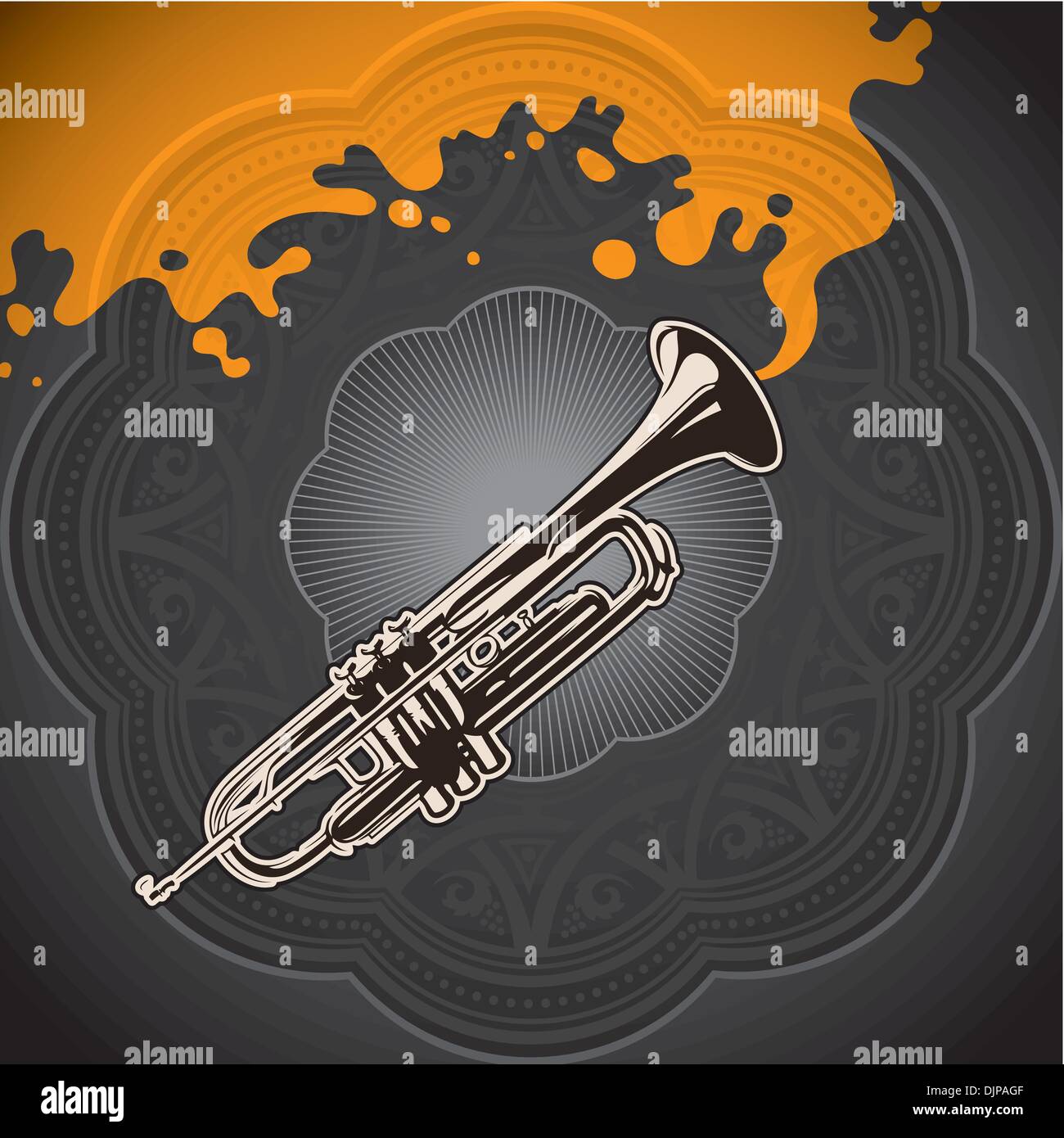 Artistic conceptual background with trumpet Stock Vector Image & Art ...
