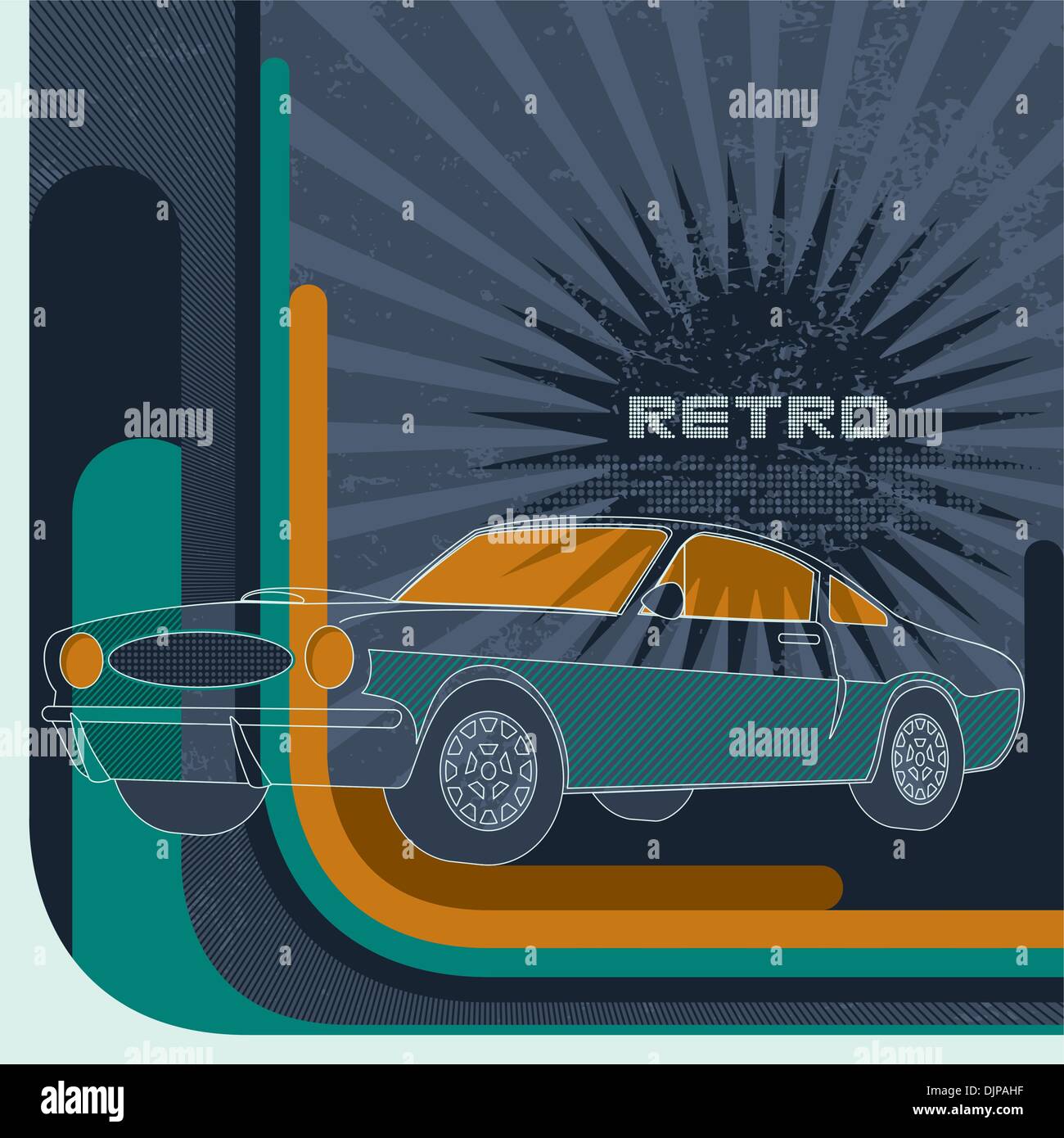 Artistic retro background with car Stock Vector Image & Art - Alamy