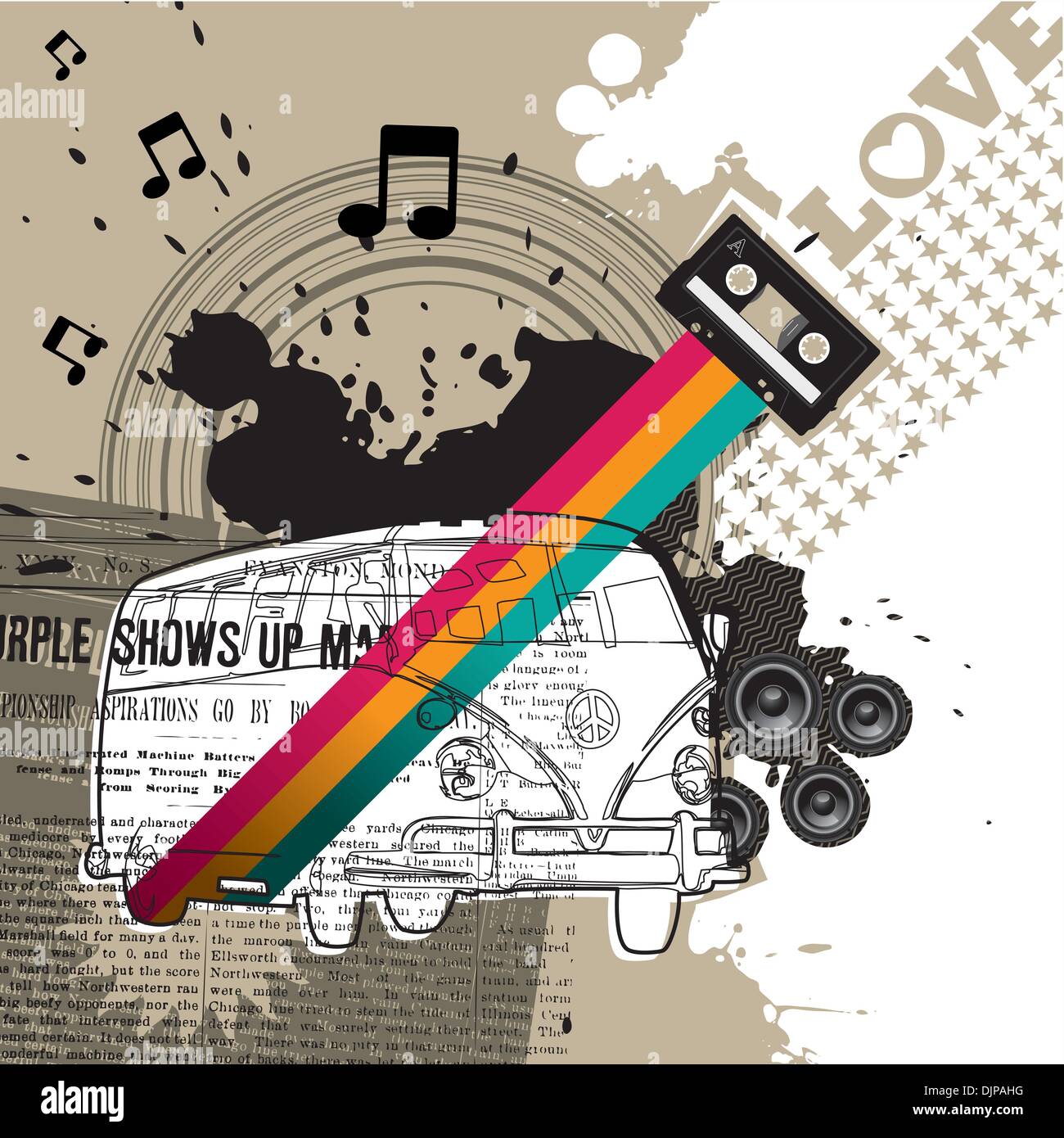 Road trip background retro Stock Vector Images - Alamy