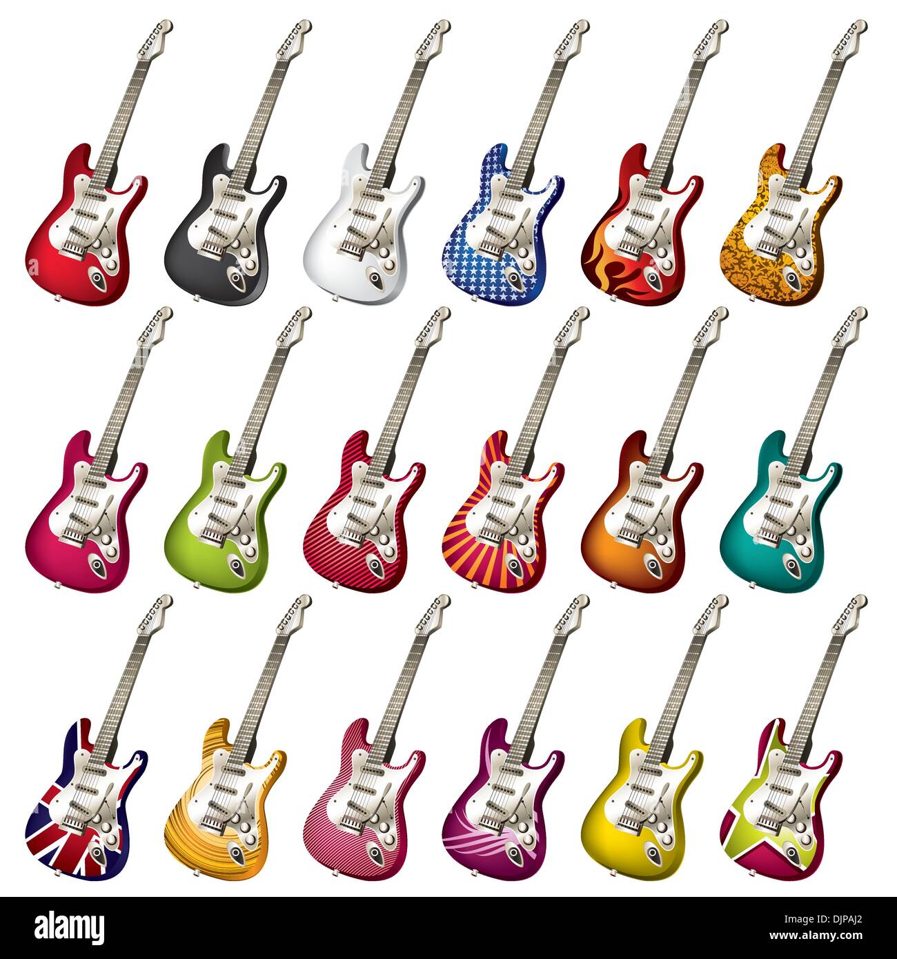 White guitars Stock Vector Images - Alamy