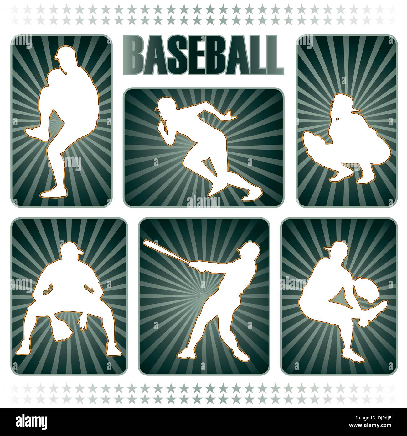 Baseball players silhouettes Stock Vector Image & Art - Alamy