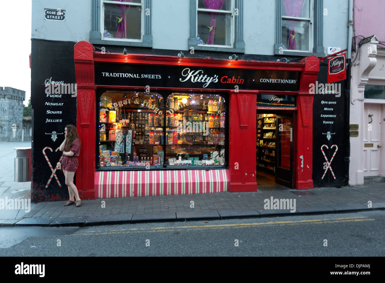 Colourful red shop in rose inn street Kilkenny Town Stock Photo - Alamy