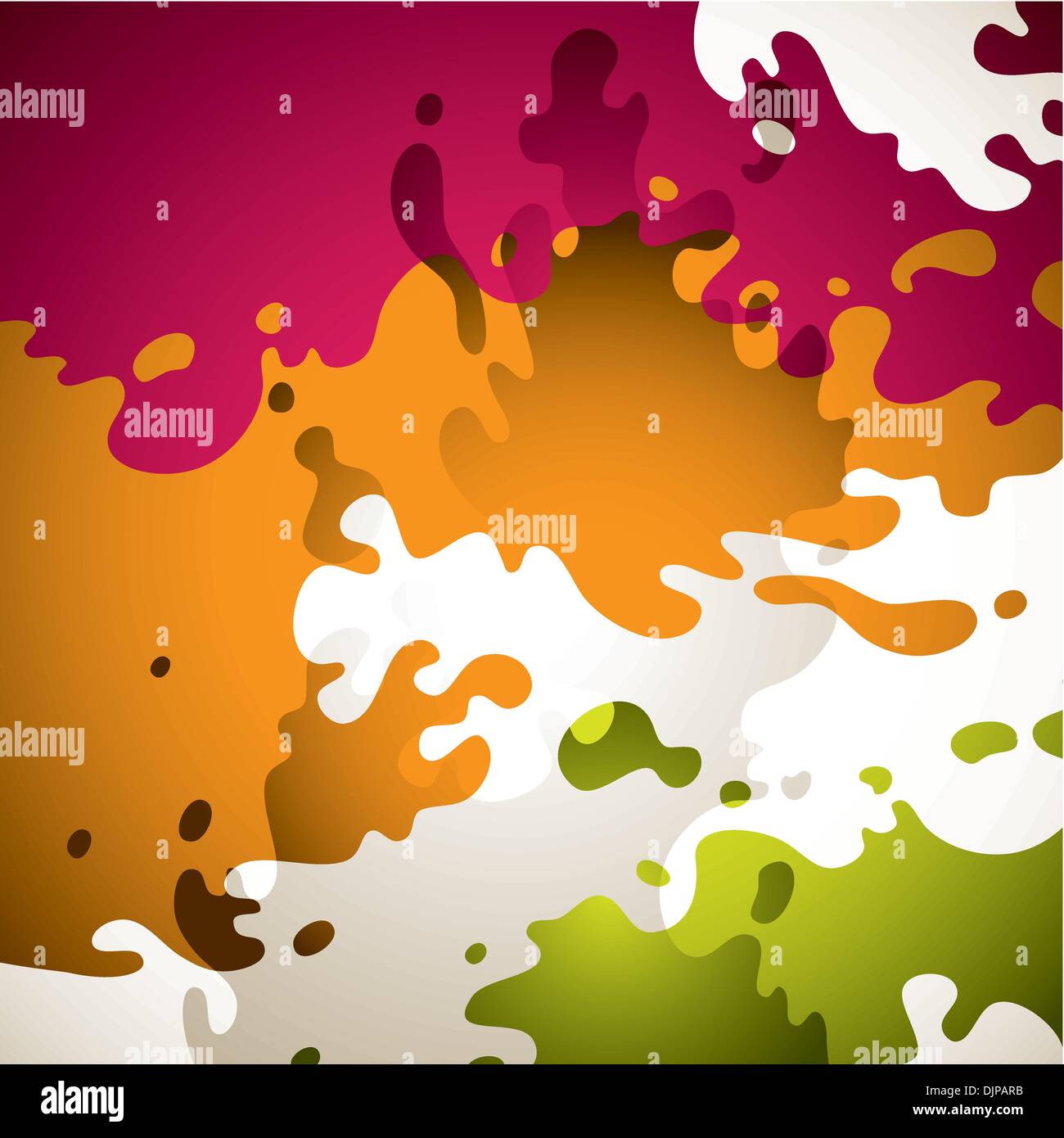 Splashes green orange paint in Stock Vector Images - Alamy