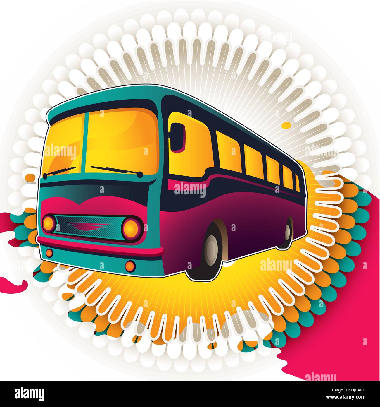 Colorful background with retro bus Stock Vector Image & Art - Alamy
