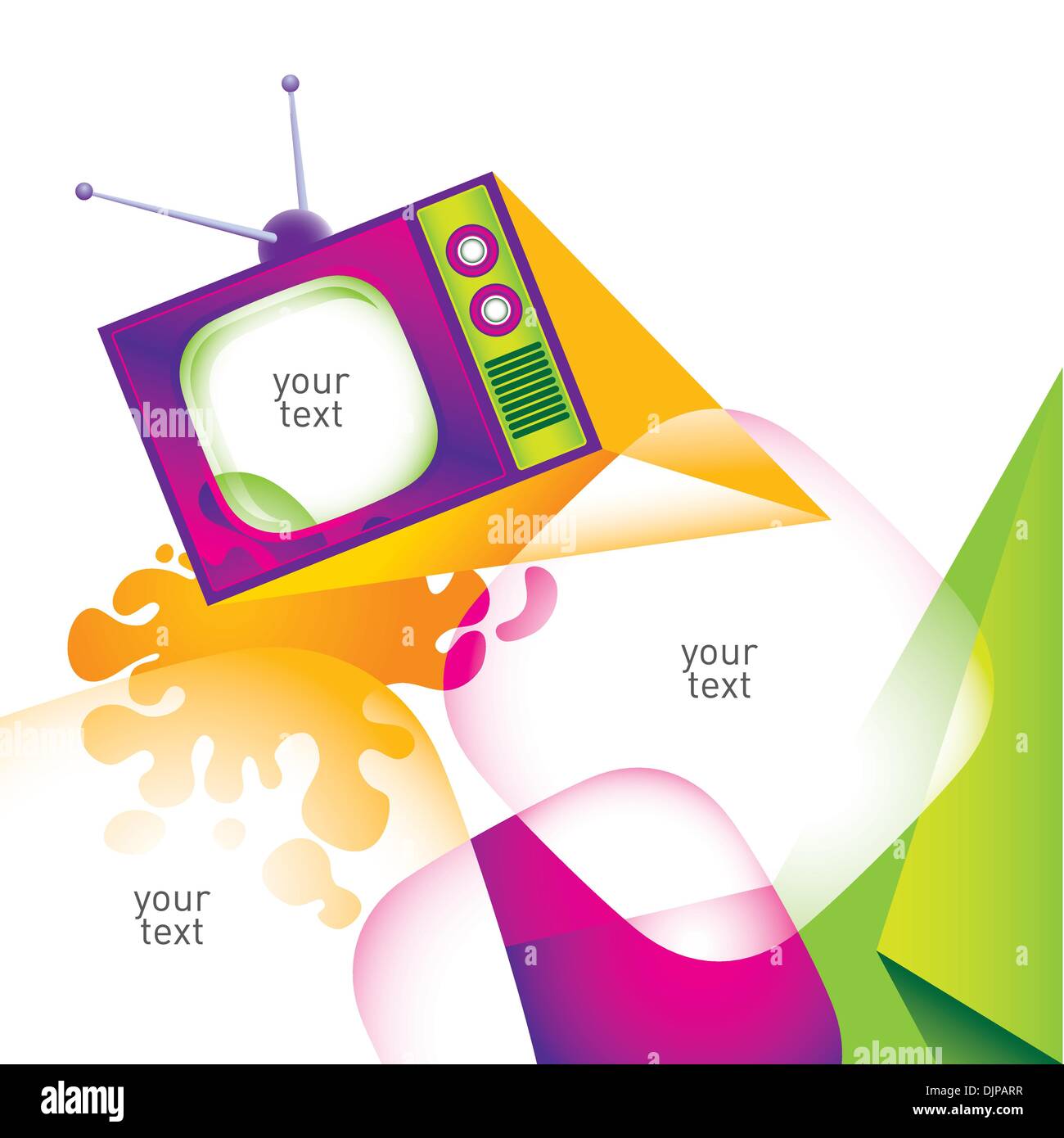Colorful layout with illustrated tv Stock Vector Image & Art - Alamy