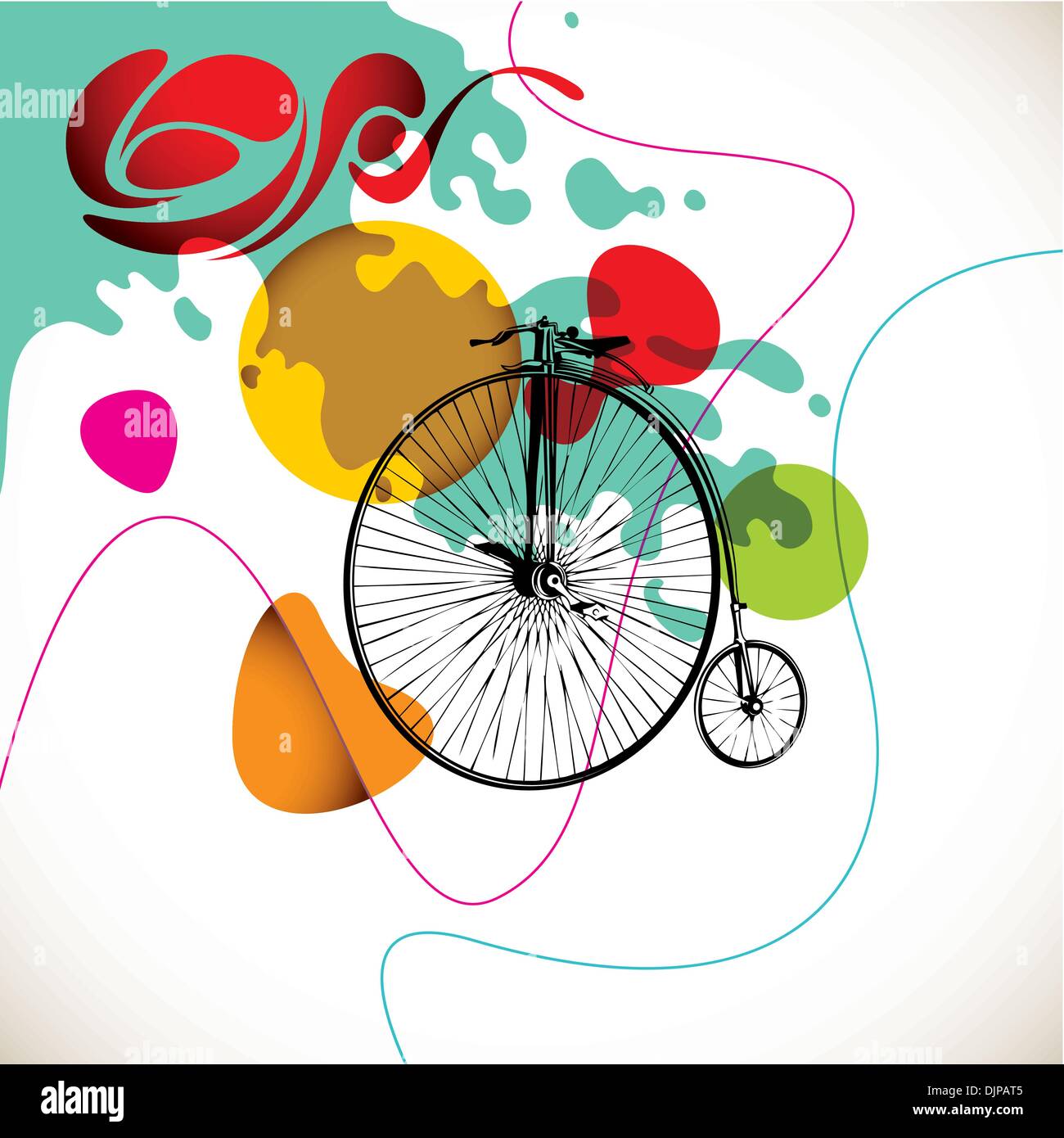 Retro vintage bicycle old Stock Vector Images - Alamy