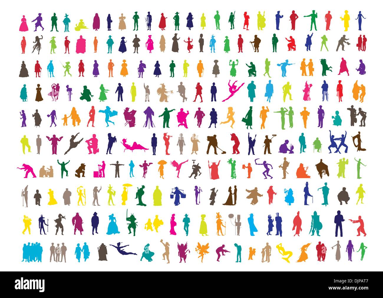 Silhouettes female friends standing on hi-res stock photography and ...