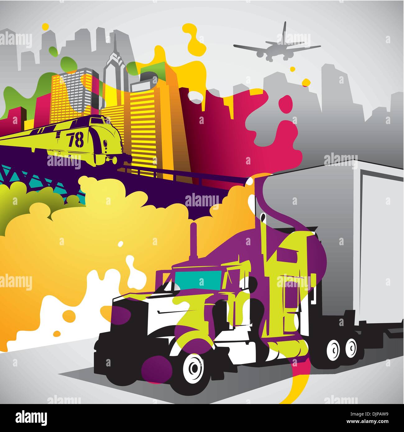 Conceptual colorful urban city background Stock Vector Image & Art - Alamy