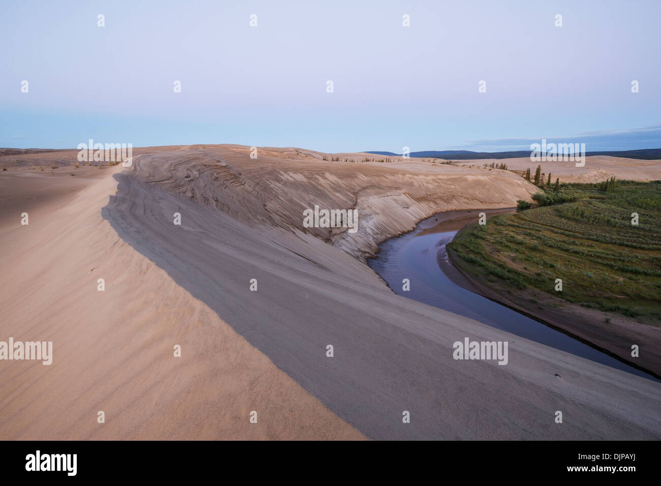 The Great Kobuk Sand Dunes With The Shadows Of The Arctic Midnight ...