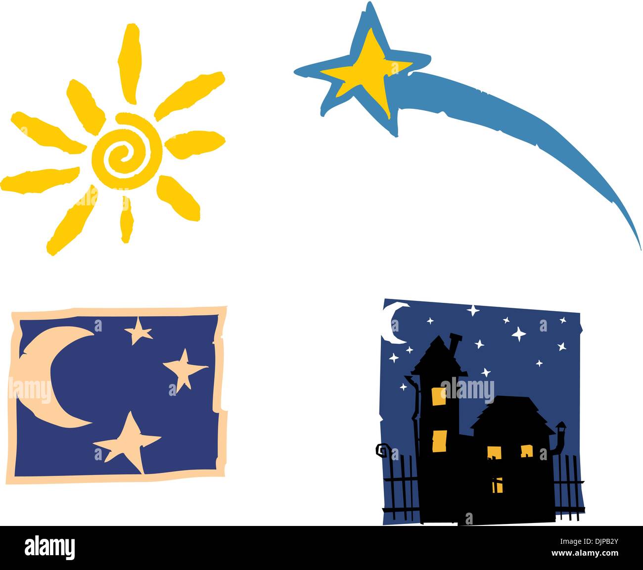 Night trees sky Cut Out Stock Images & Pictures - Alamy