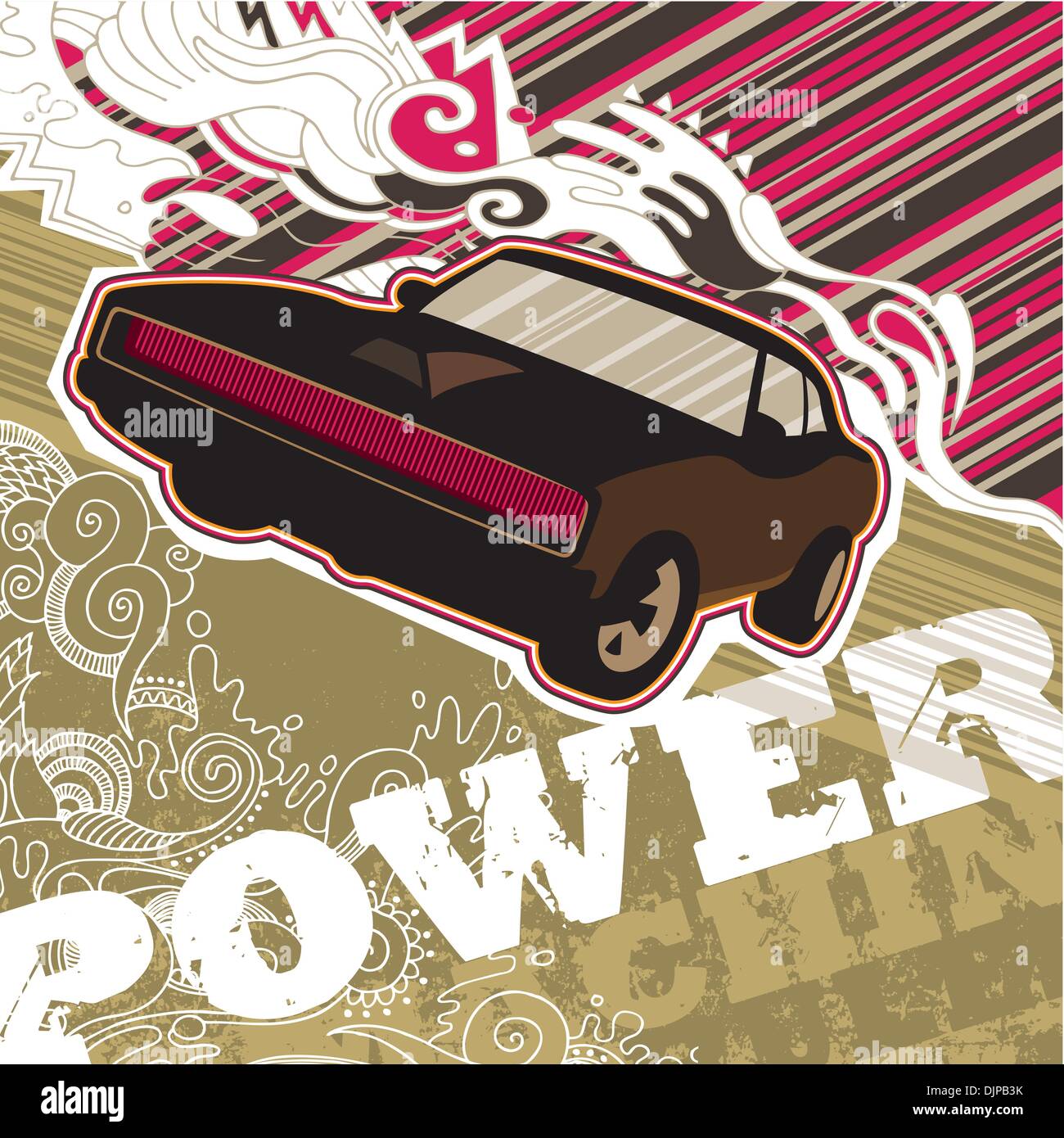 Muscle car road Stock Vector Images - Alamy