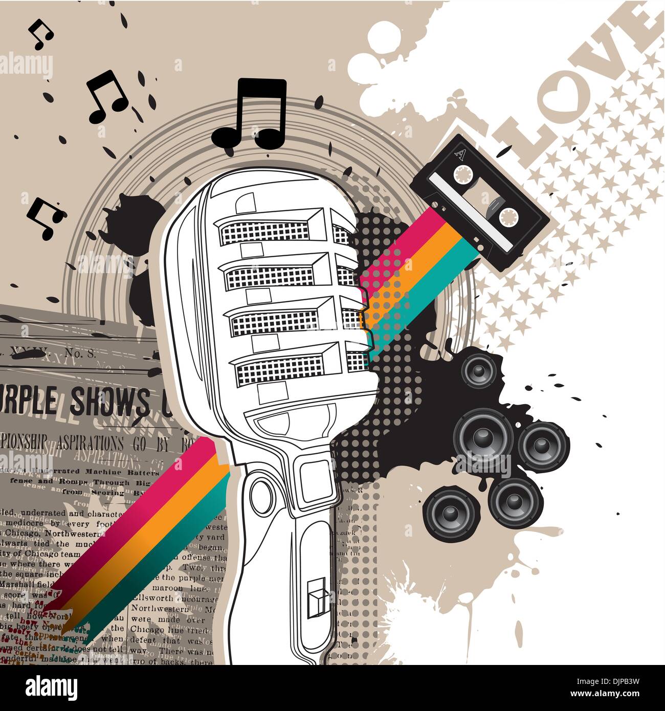 Designed background with microphone Stock Vector Image & Art - Alamy