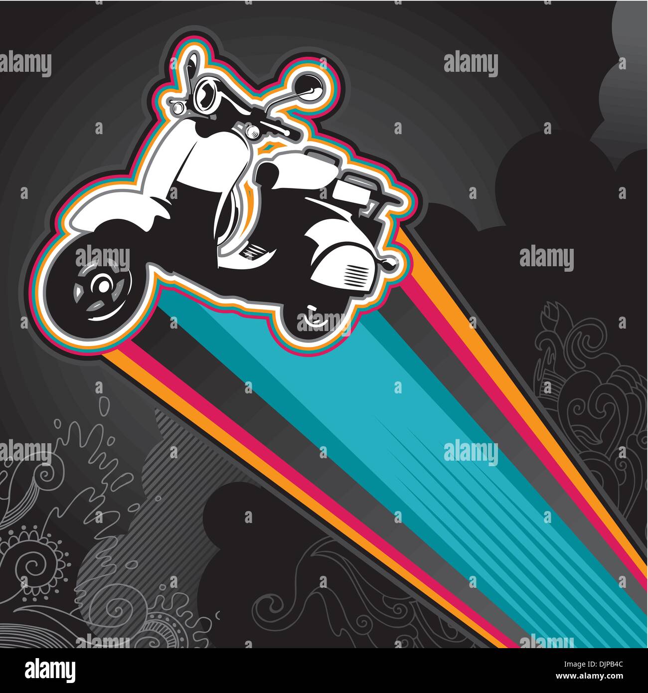 Designed banner with retro scooter Stock Vector Image & Art - Alamy