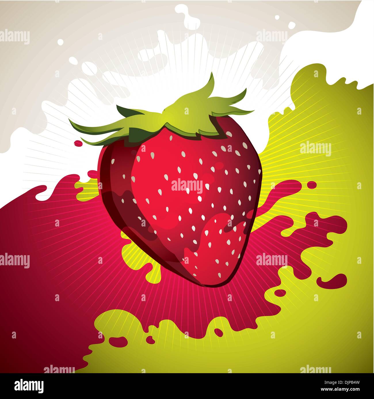 Designed colorful strawberry background with splash Stock Vector Image ...