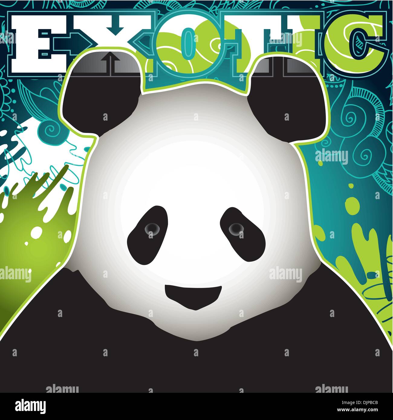 Designed exotic banner wtih panda Stock Vector Image & Art - Alamy
