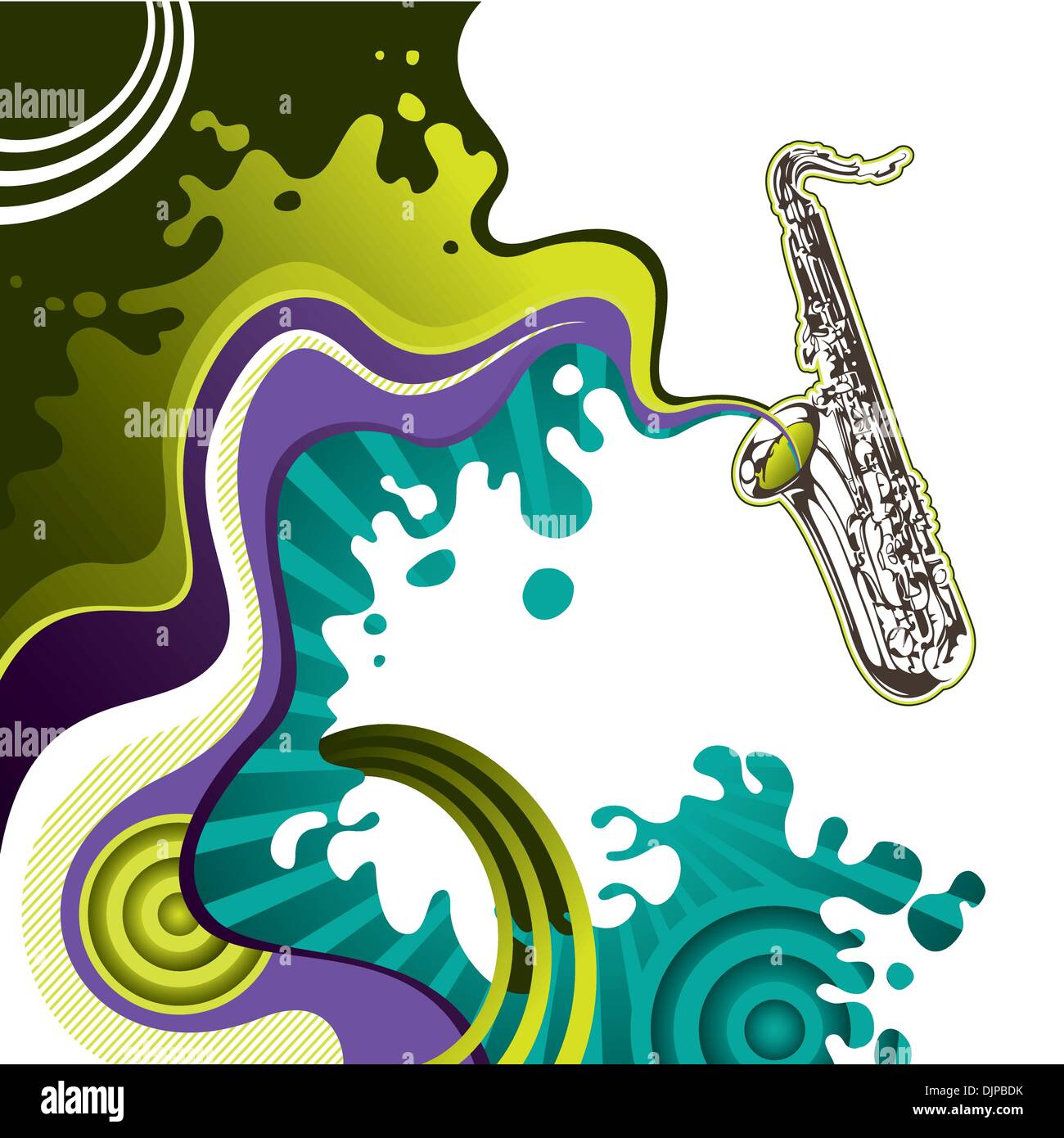 Designed psychedelic banner with saxophone Stock Vector Image & Art - Alamy