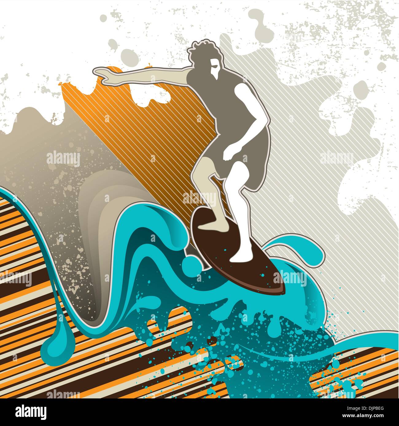 Attractive young surfer Stock Vector Images - Alamy