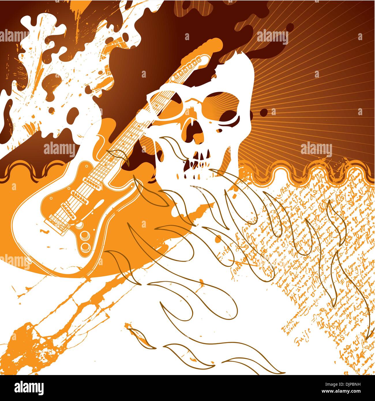 Grunge orange rock and roll background Stock Vector Image & Art - Alamy