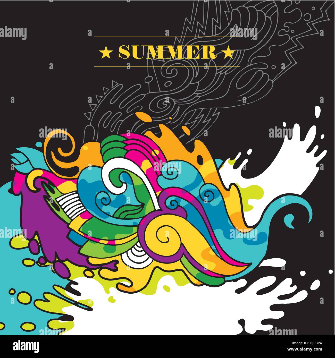 Illustrated abstract summer background in color Stock Vector Image ...