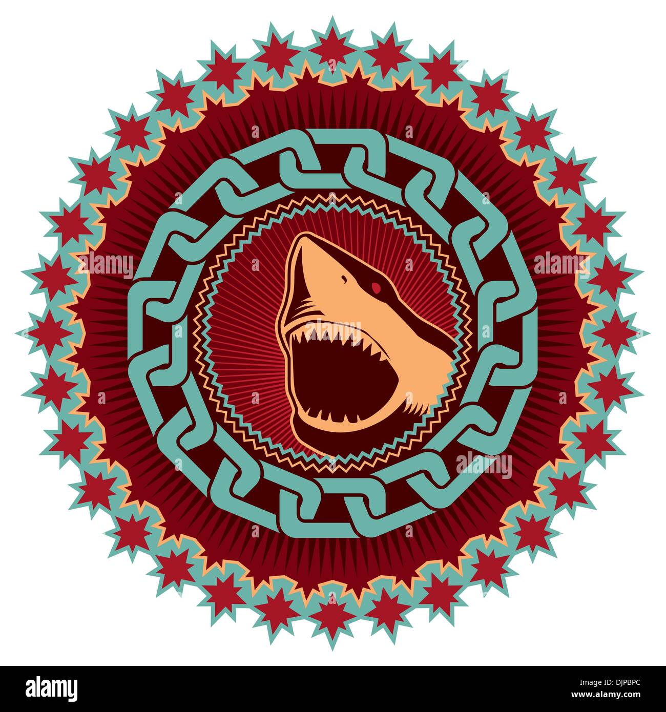 Illustrated artistic emblem with shark Stock Vector Image & Art - Alamy