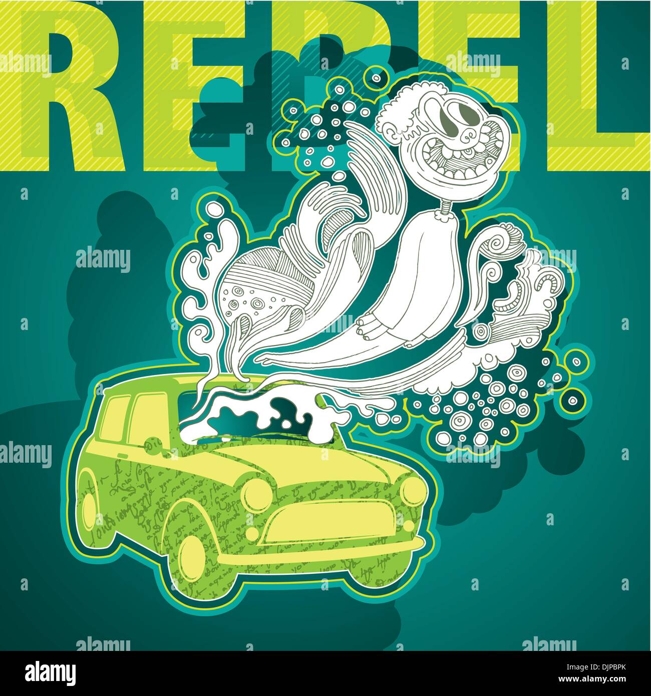 Illustrated banner with stylized car Stock Vector Image & Art - Alamy