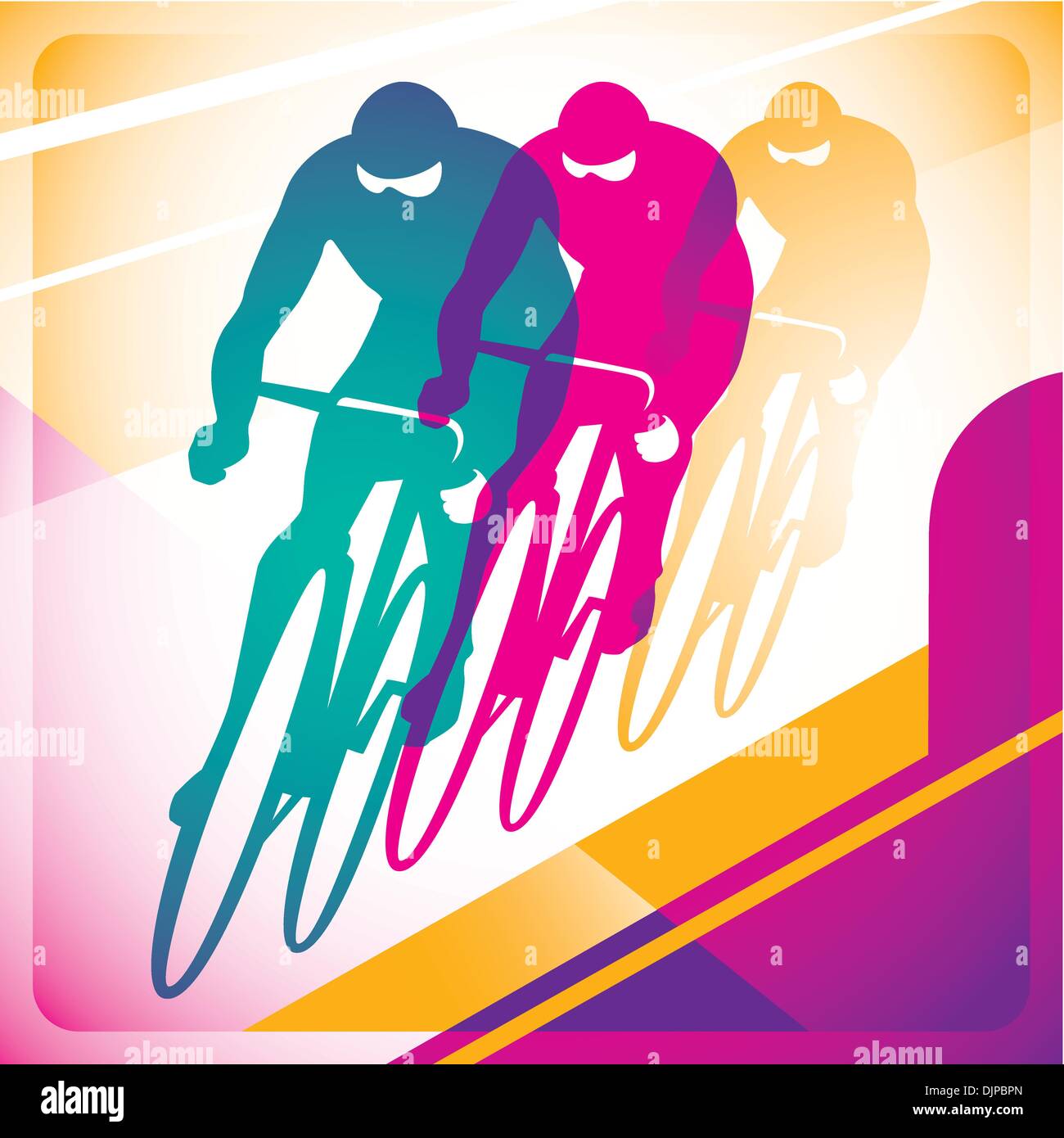 Illustrated bicycle driving background in color Stock Vector Image ...