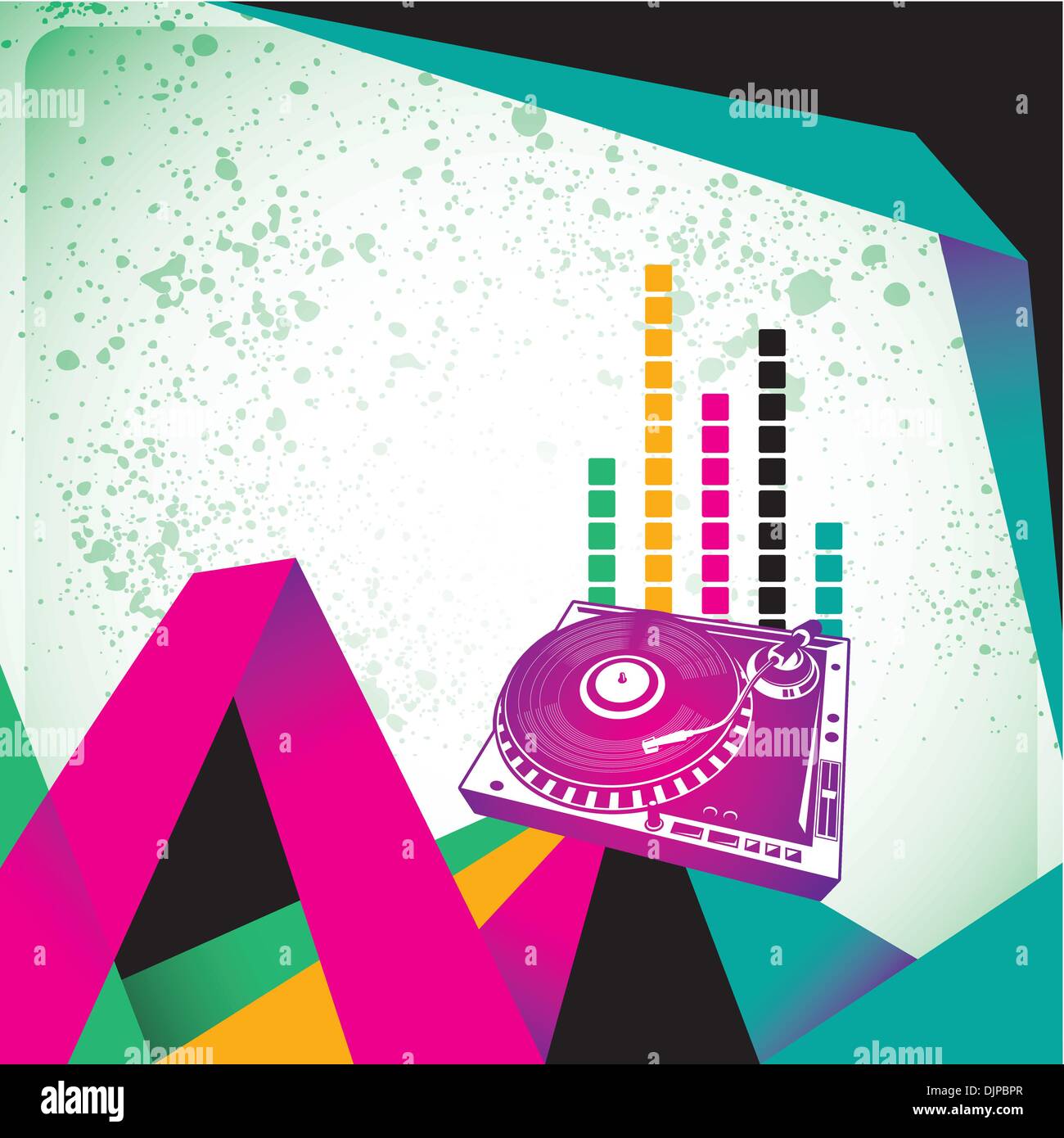 Illustrated clubbing banner with turntable Stock Vector Image & Art - Alamy