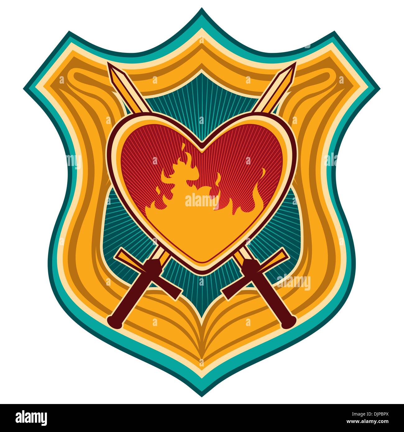Illustrated colorful crest with heart Stock Vector Image & Art - Alamy