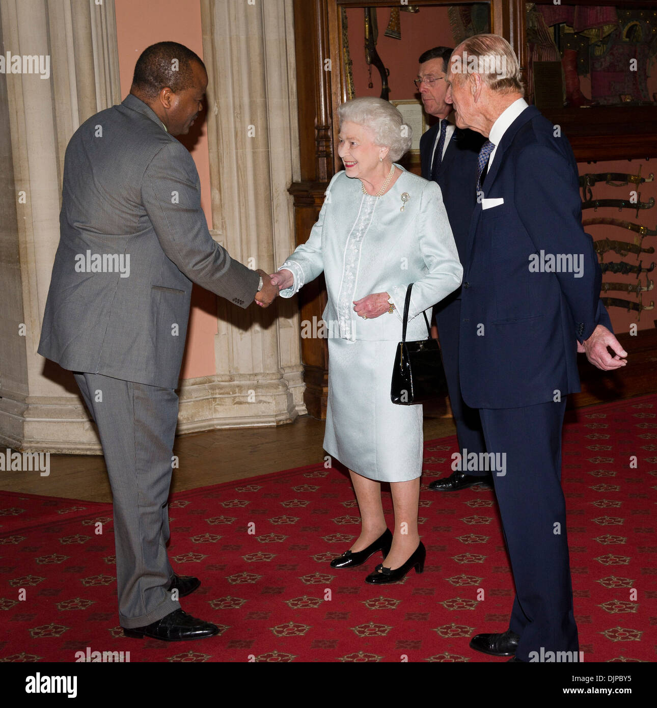 King Mswati III of Swaziland Queen Elizabeth II and Prince Philip Duke ...