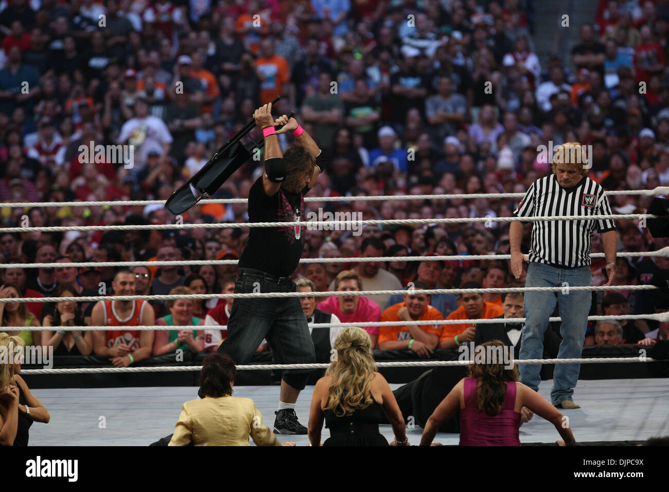 Mar 28, 2010 - Phoenix, Arizona, USA - Bret Hart (standing), and Vince ...