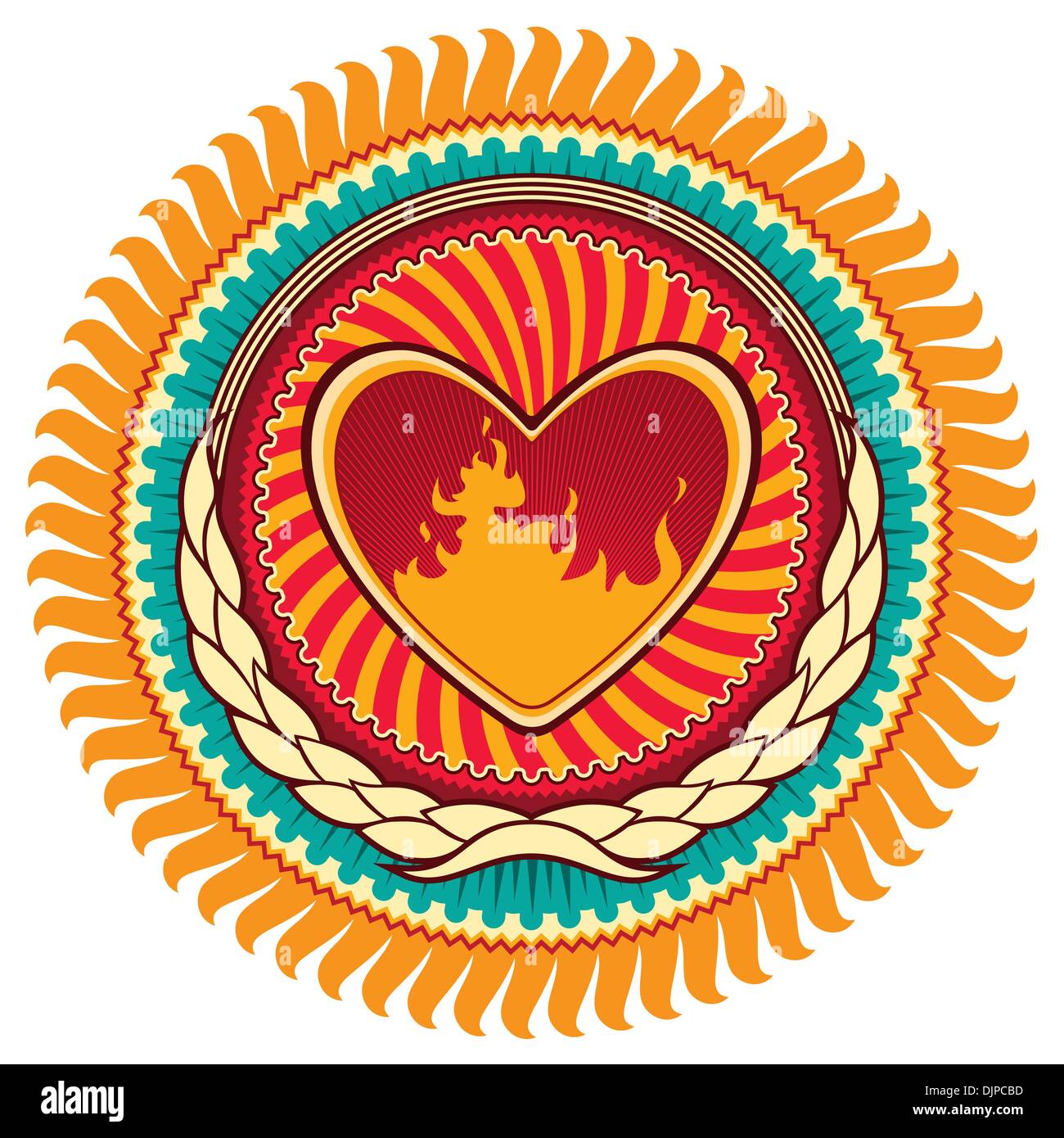 Illustrated colorful emblem with heart Stock Vector Image & Art - Alamy