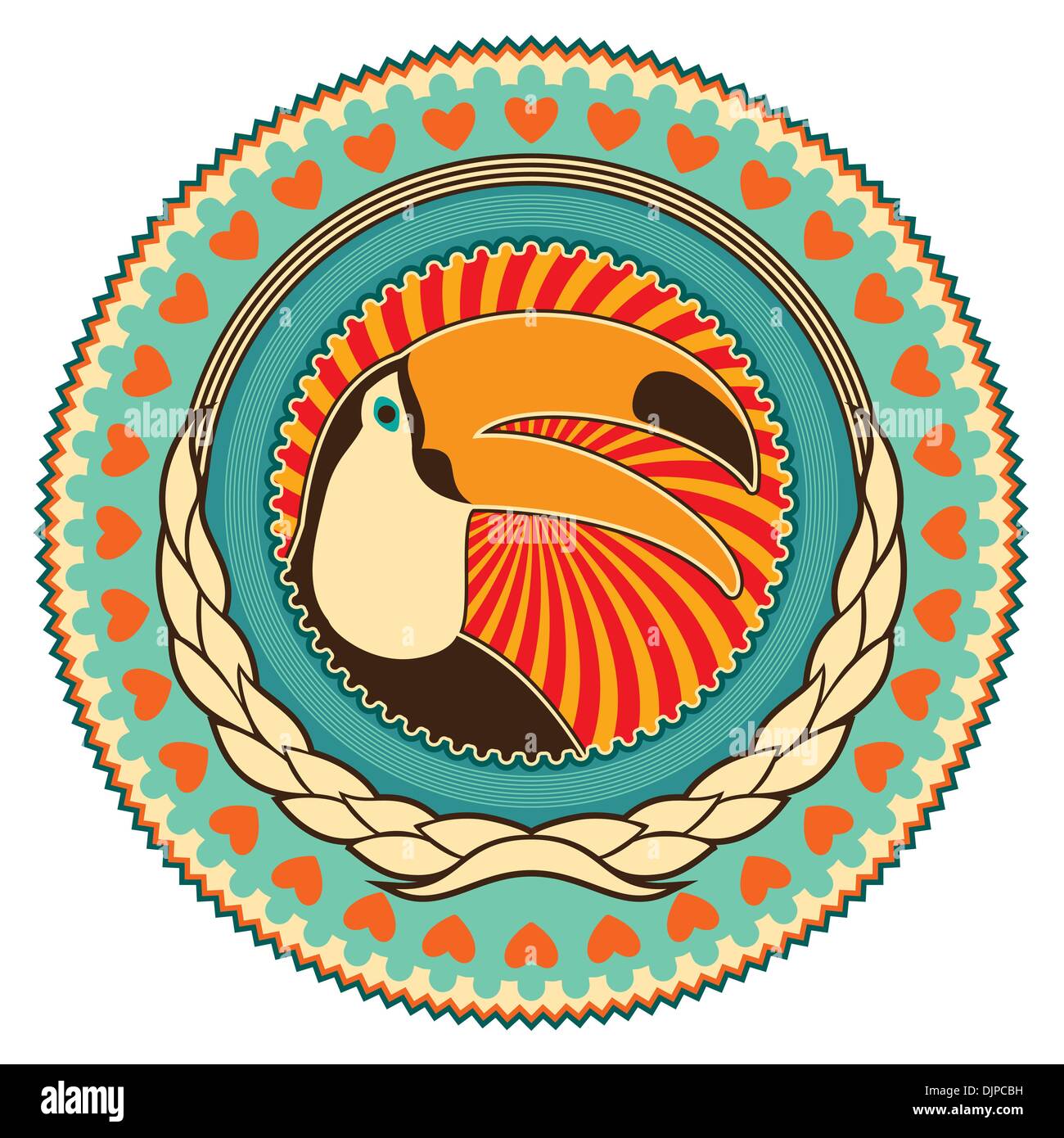 Illustrated colorful emblem with toucan Stock Vector Image & Art - Alamy