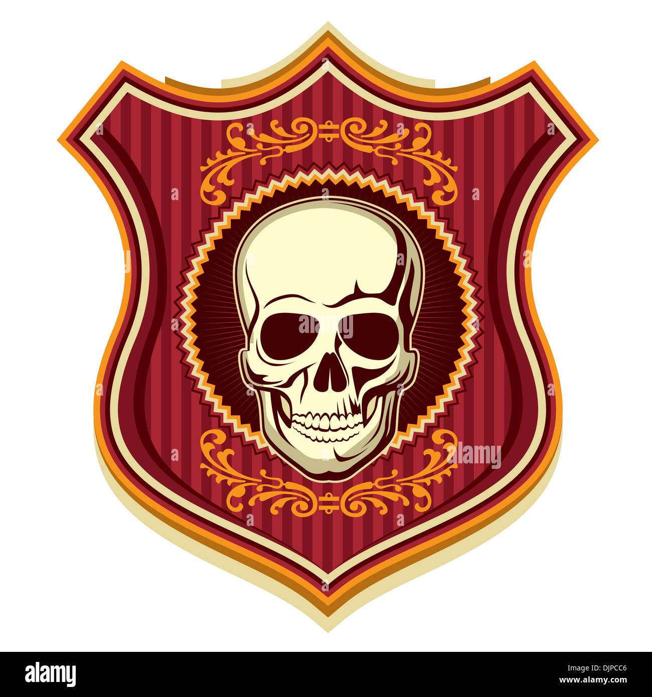 Illustrated crest with human skull Stock Vector Image & Art - Alamy