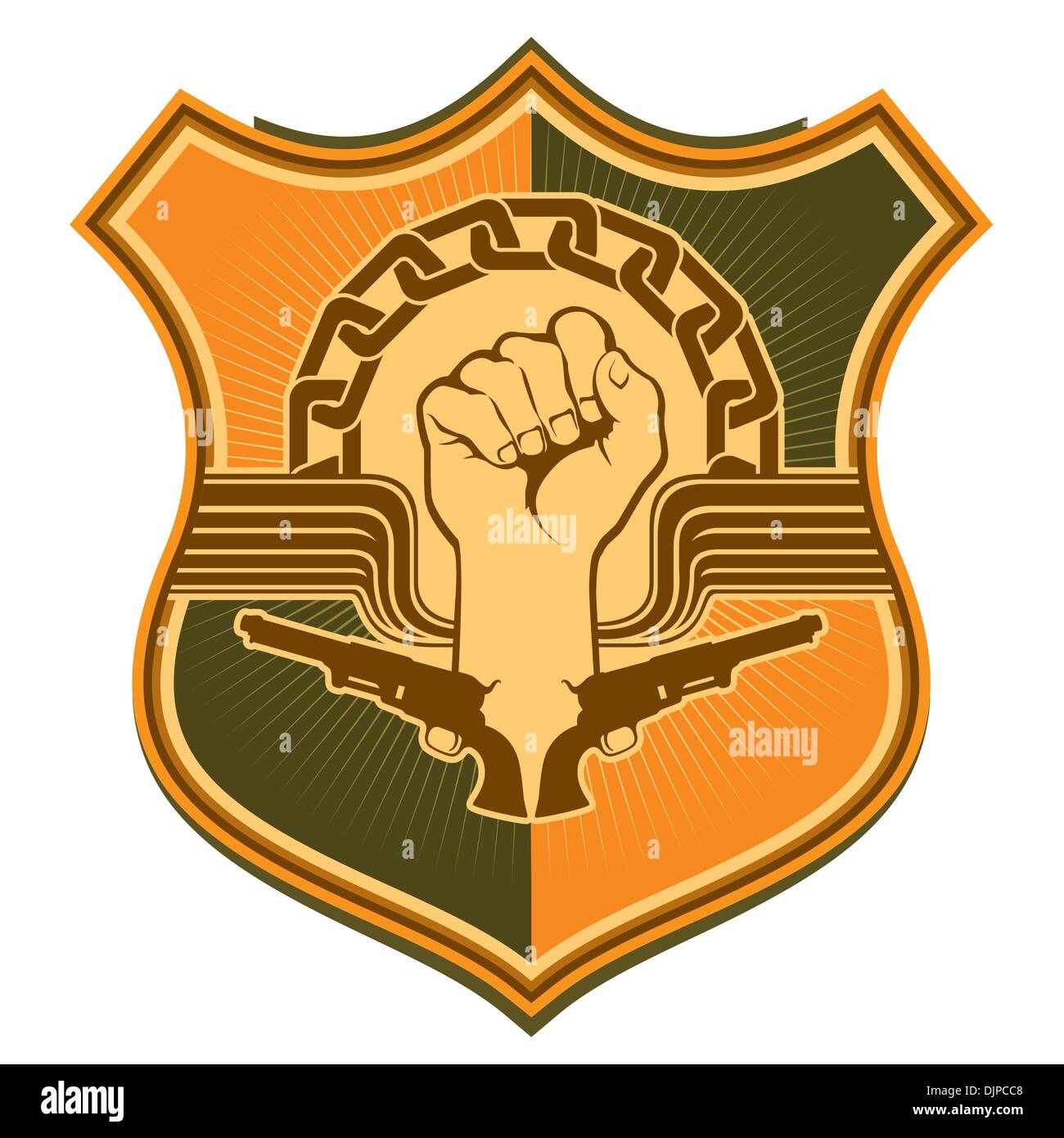 Illustrated crest with strong fist Stock Vector Image & Art - Alamy