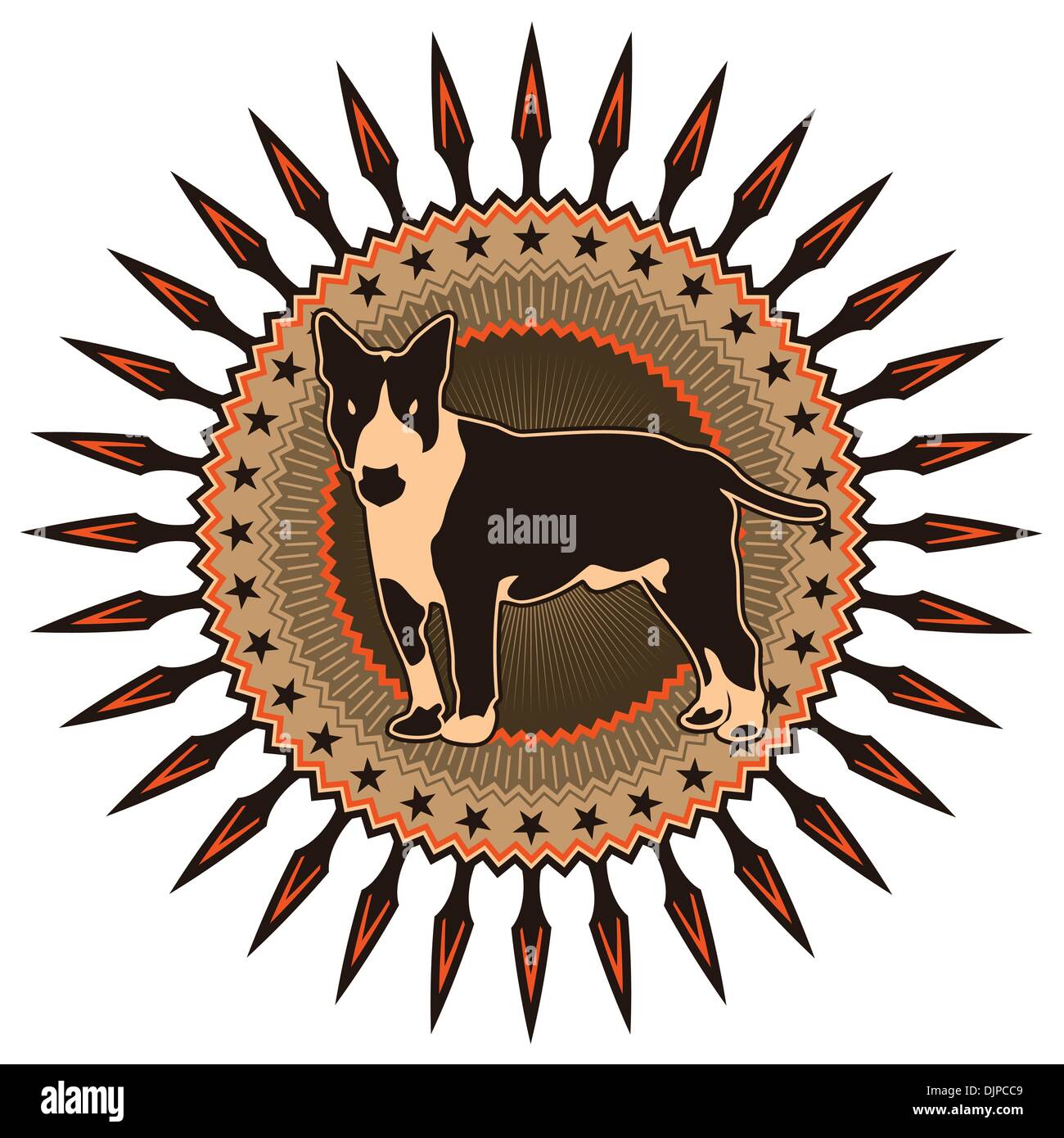 Illustrated crest with stylized dog Stock Vector Image & Art - Alamy