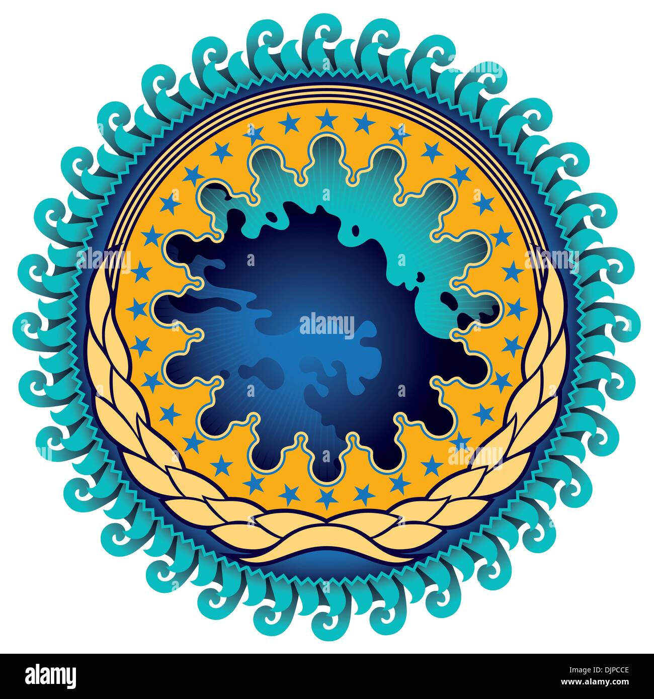 Illustrated emblem with abstract shapes Stock Vector Image & Art - Alamy
