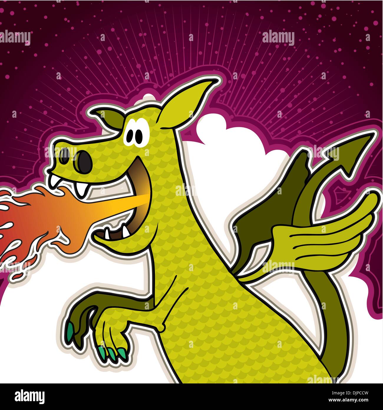 Illustrated funny dragon background Stock Vector Image & Art - Alamy