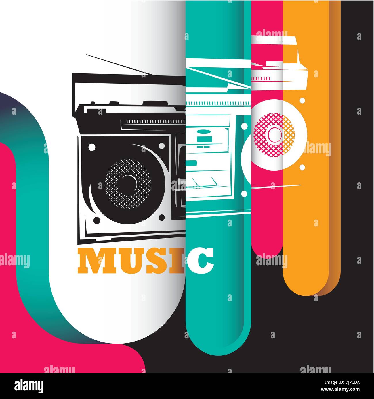 Illustrated modern background with stylized radio Stock Vector Image ...