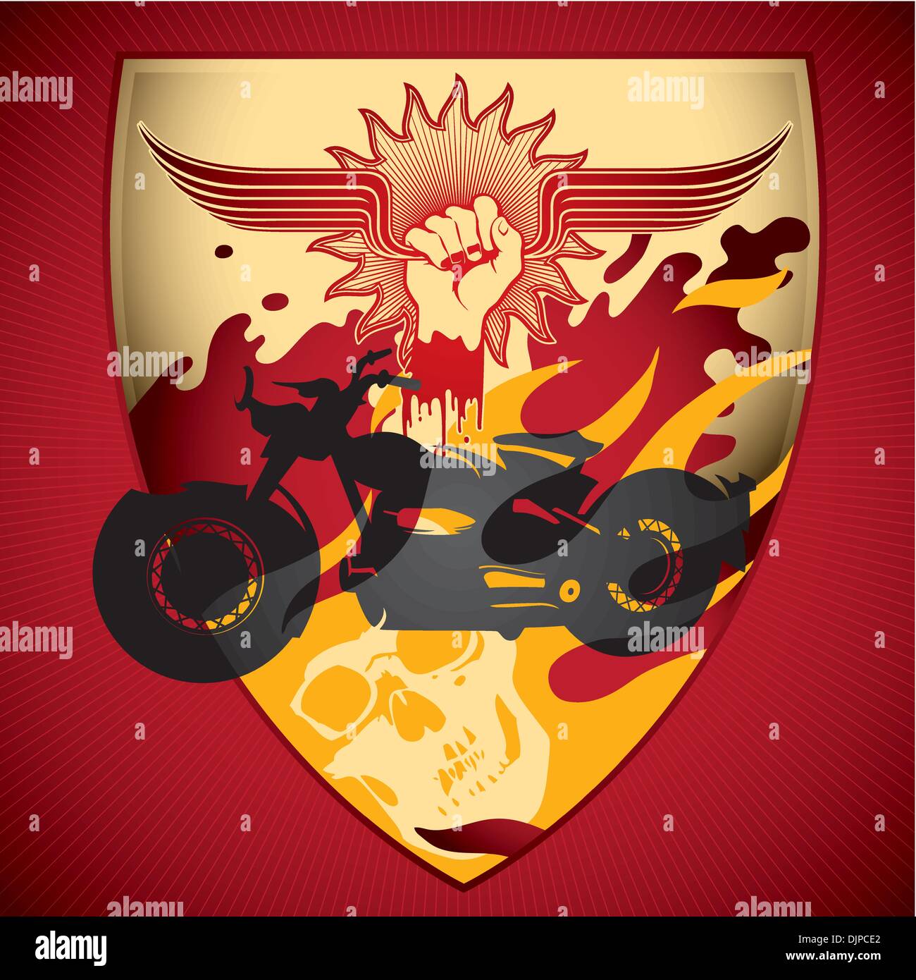 Illustrated motorcycling background Stock Vector Image & Art - Alamy