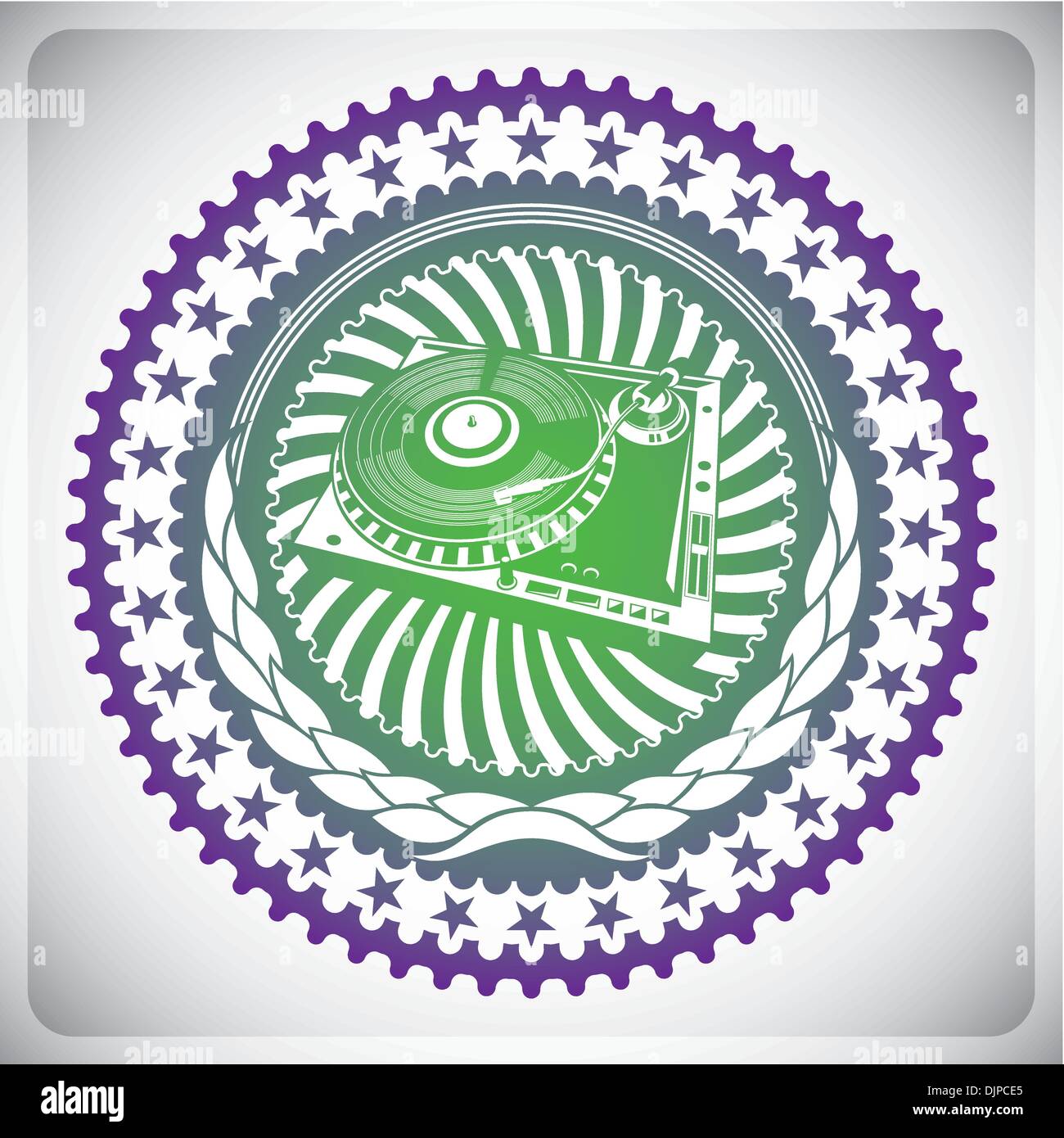 Illustrated party emblem with turntable Stock Vector Image & Art - Alamy