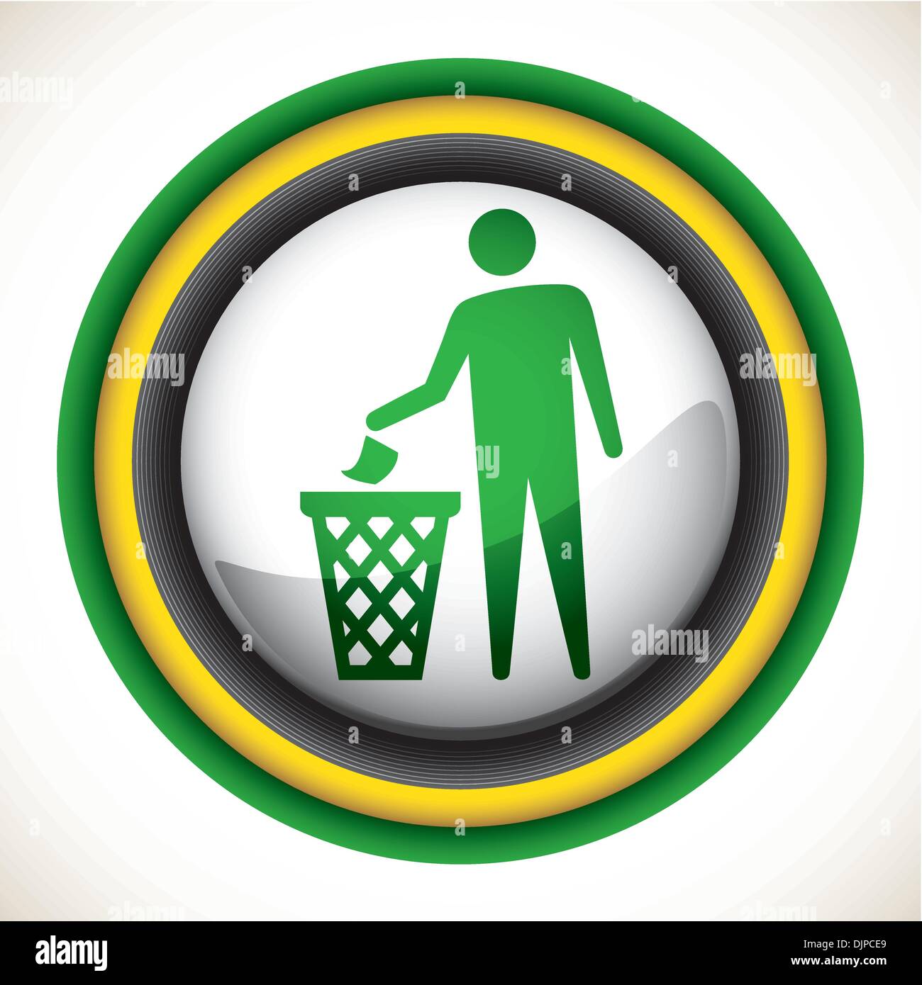 Illustrated recycling sign button Stock Vector Image & Art - Alamy