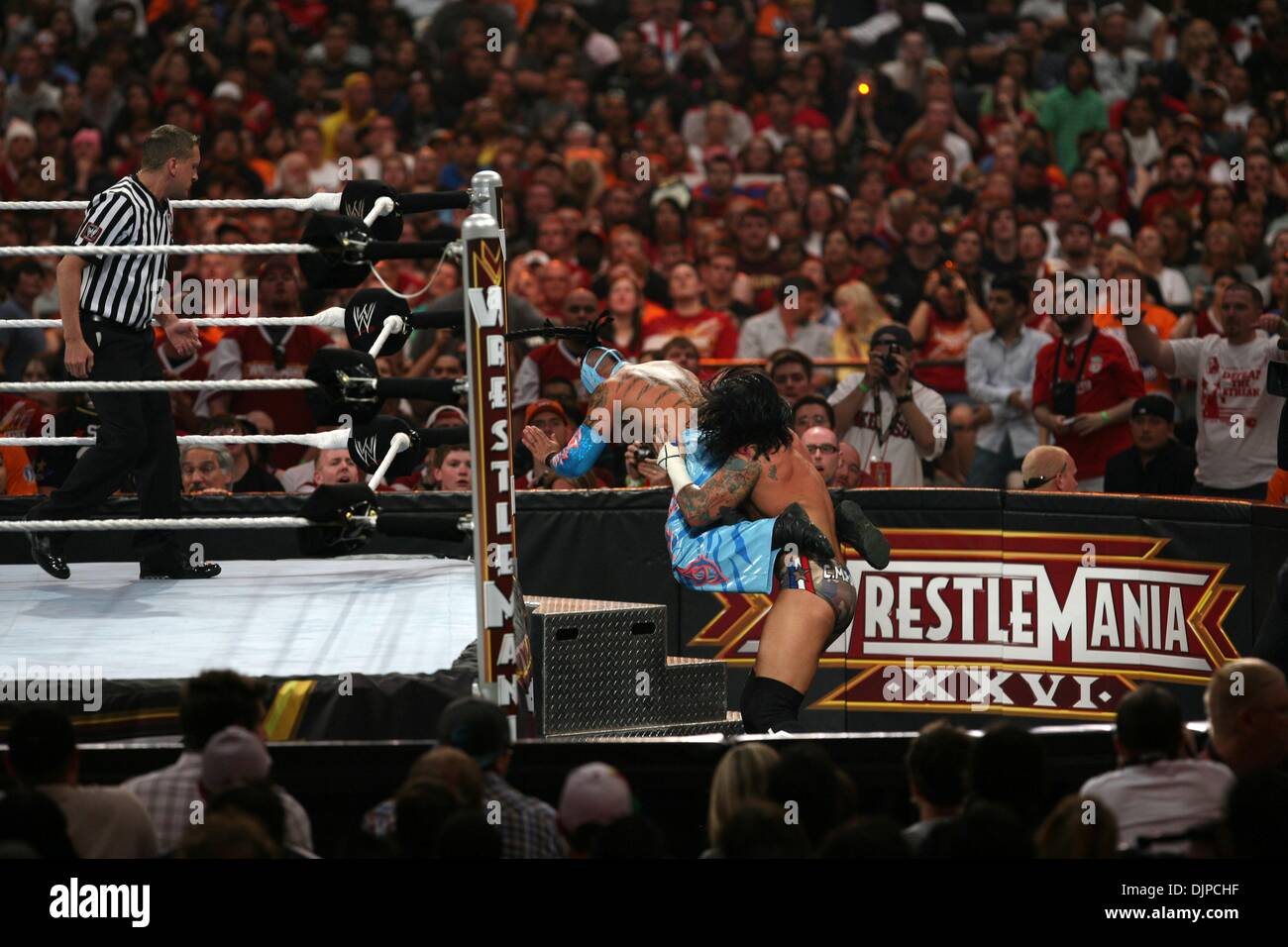 Mar 28, 2010 - Phoenix, Arizona, USA - REY MYSTERIO (blue) & CM PUNK ...
