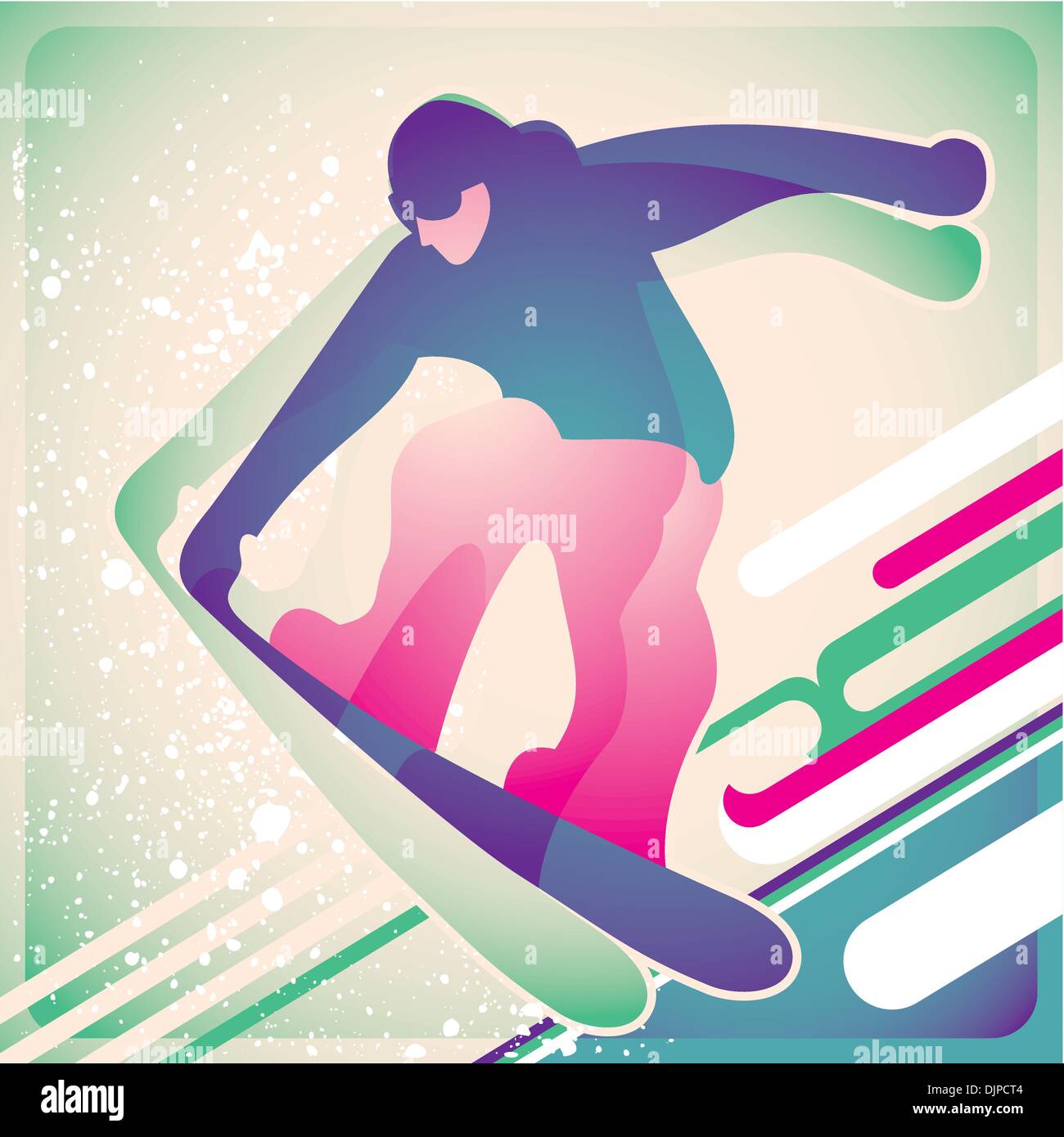 Illustrated snowboarding poster Stock Vector Image & Art - Alamy